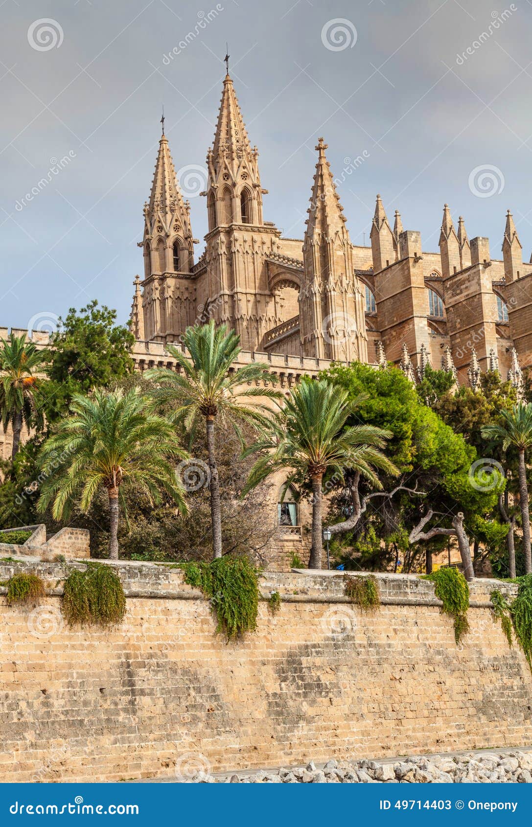 Palma Cathedral stock image. Image of balearic, architectural - 49714403