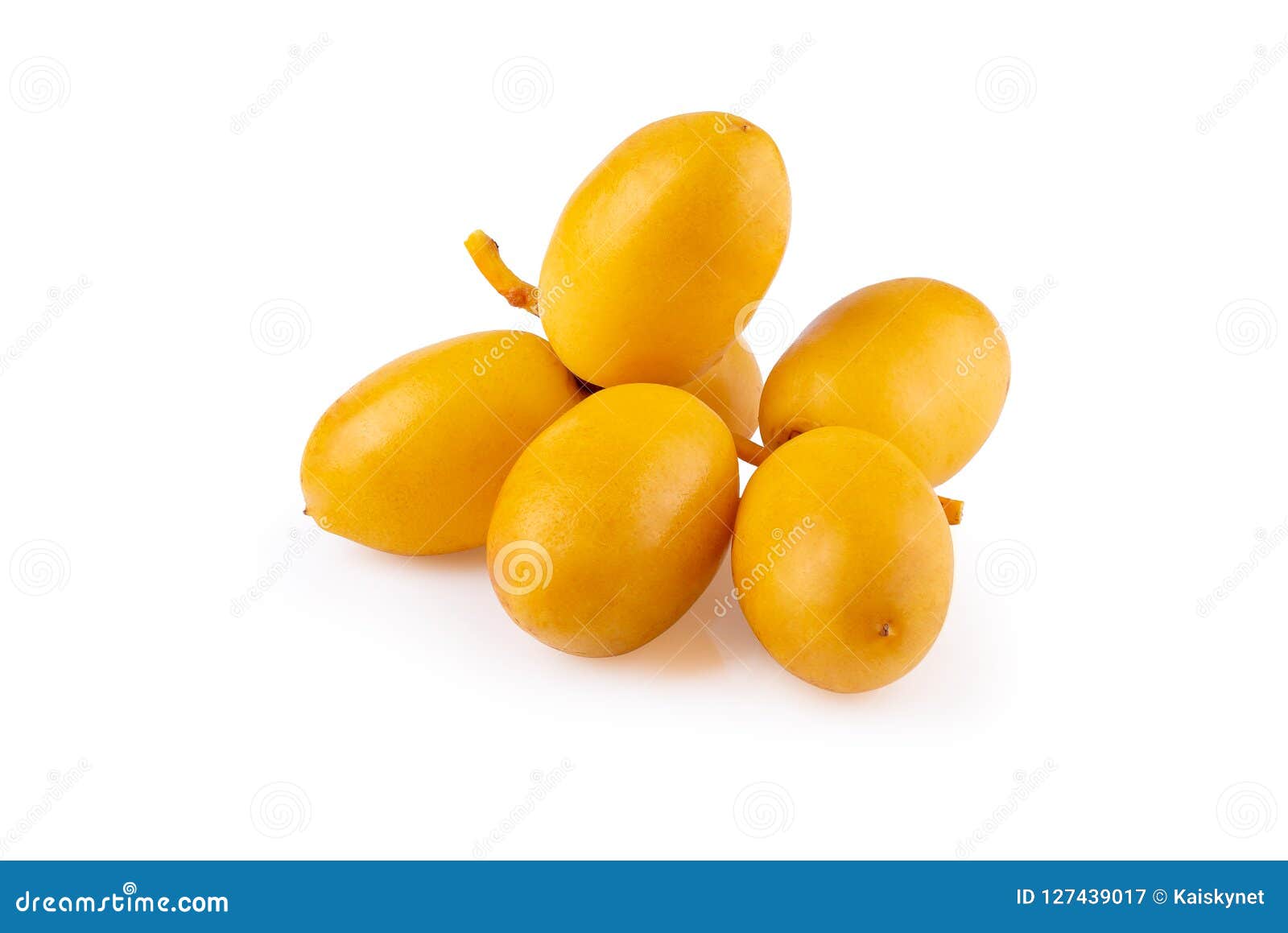 Palma De Data Crua Amarela Isolada No Fundo Branco Imagem de Stock ...