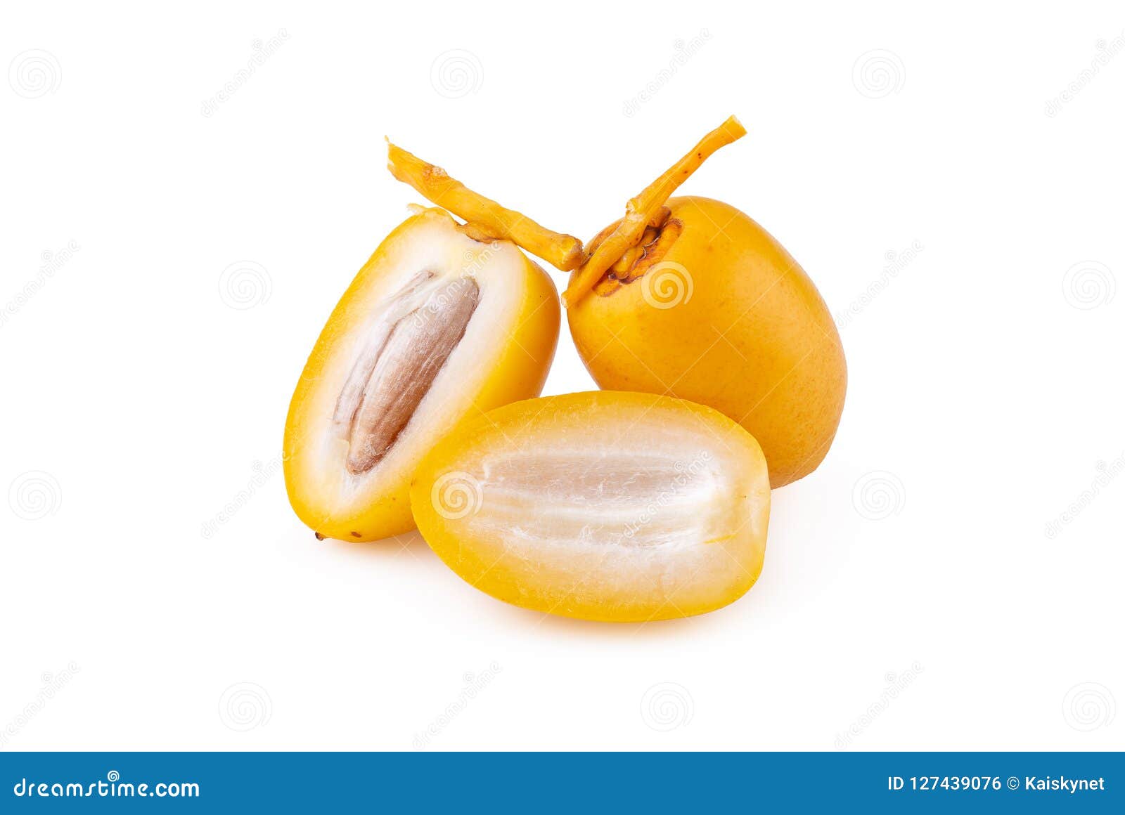 Palma De Data Crua Amarela Isolada No Fundo Branco Foto de Stock ...