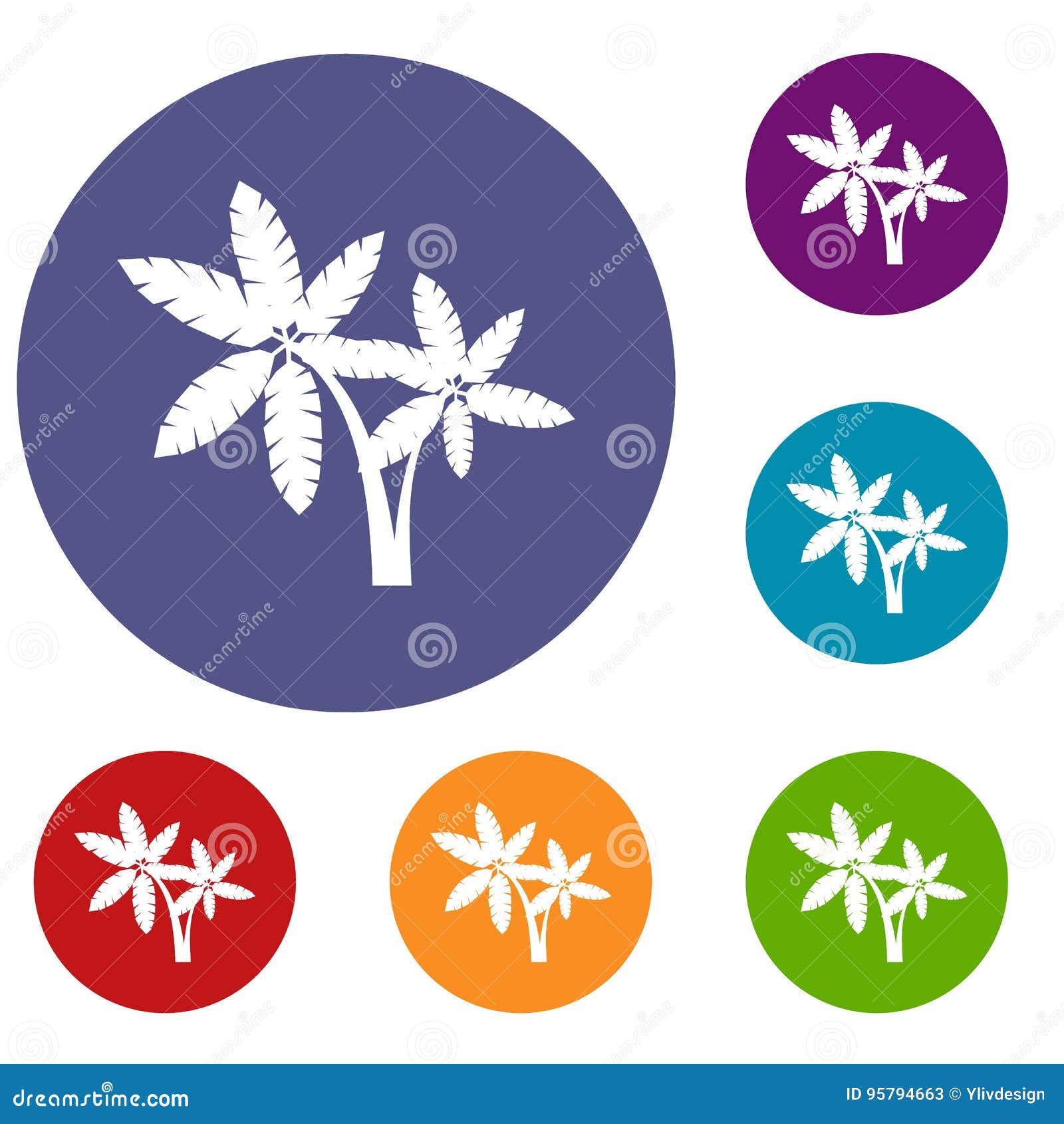 Palma icons set stock vector. Illustration of nature - 95794663