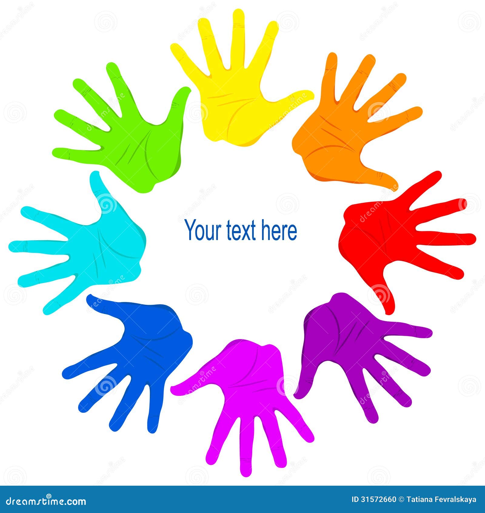 Palmas De Manos Coloreadas Unidas Foto de archivo - Imagen: 31572660