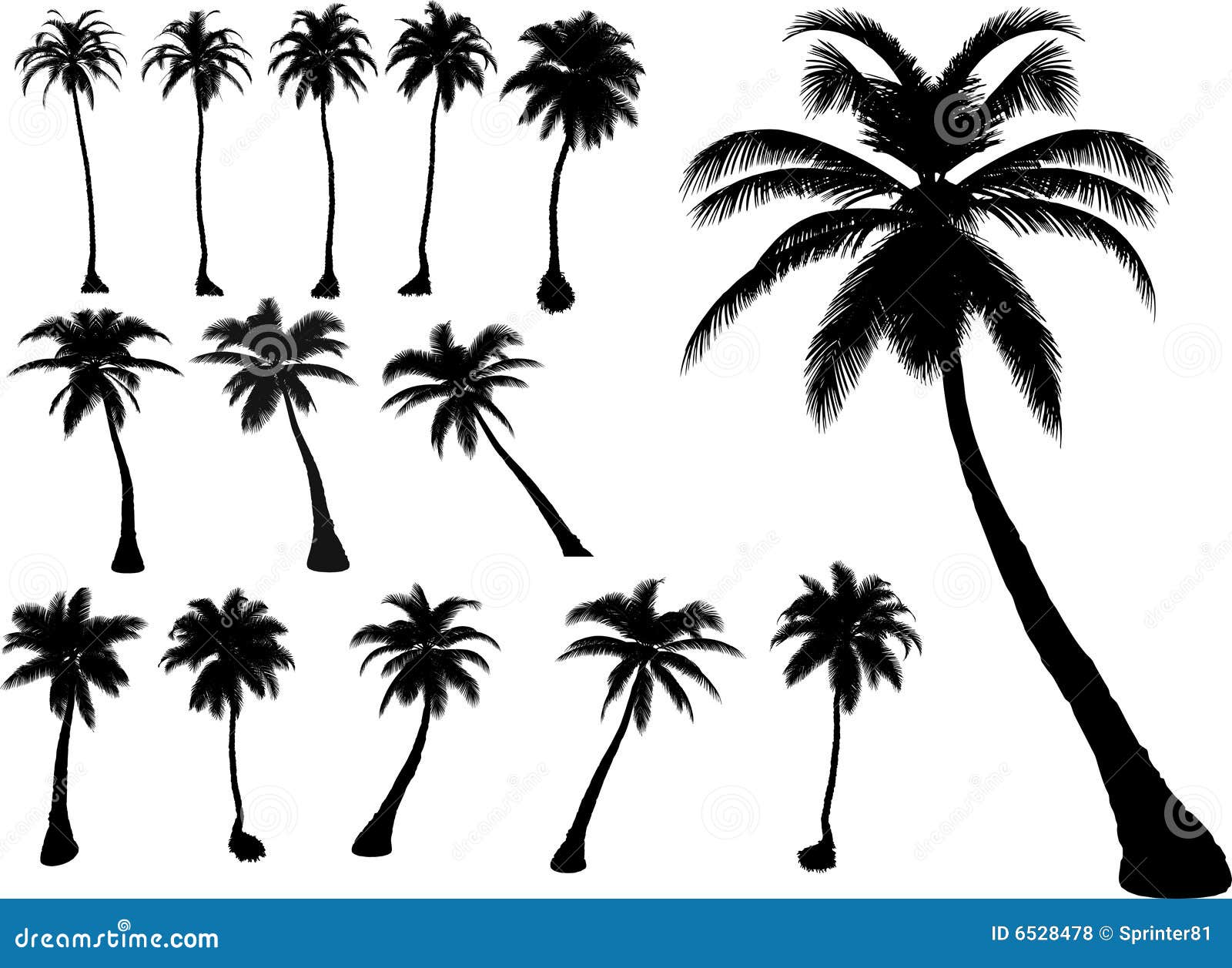 Palmas Y árboles Del Vector Ilustración del Vector - Ilustración de ...