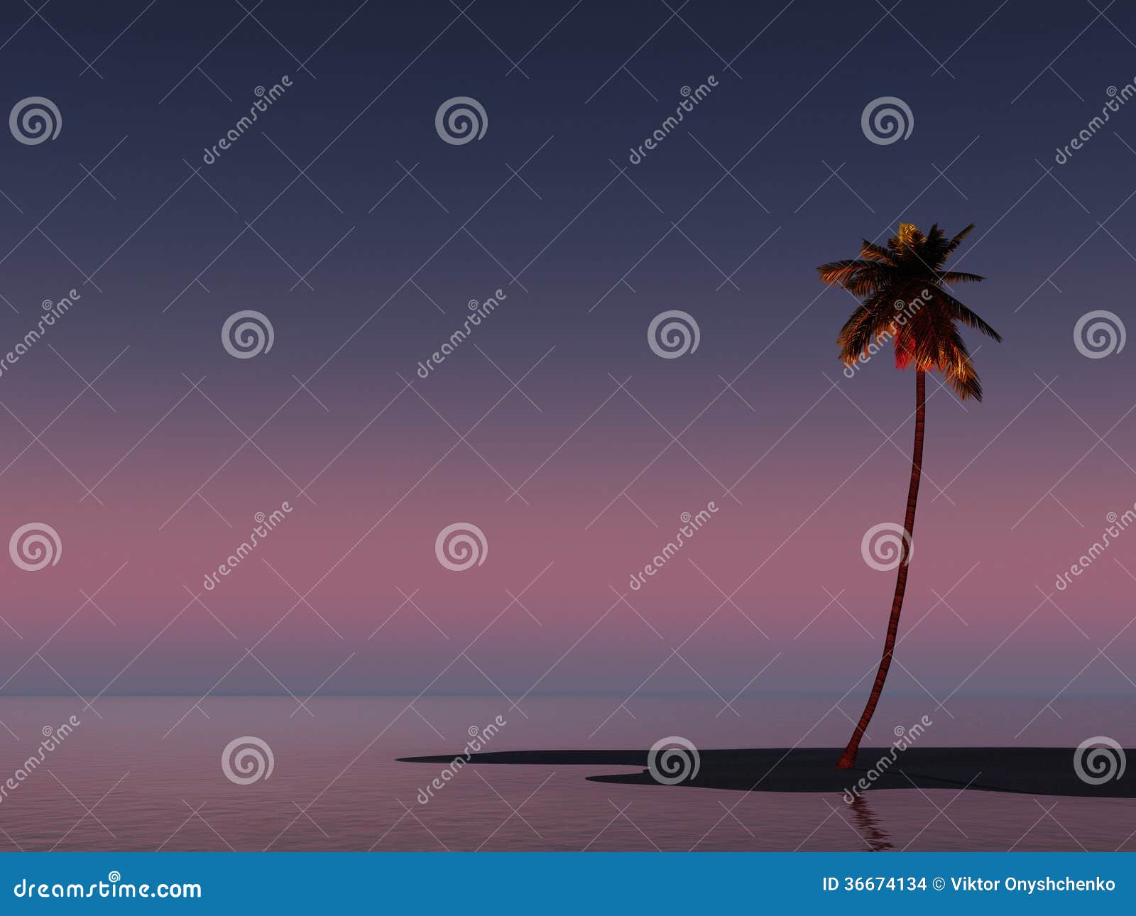 Palme auf Insel stock abbildung. Illustration von baum - 36674134