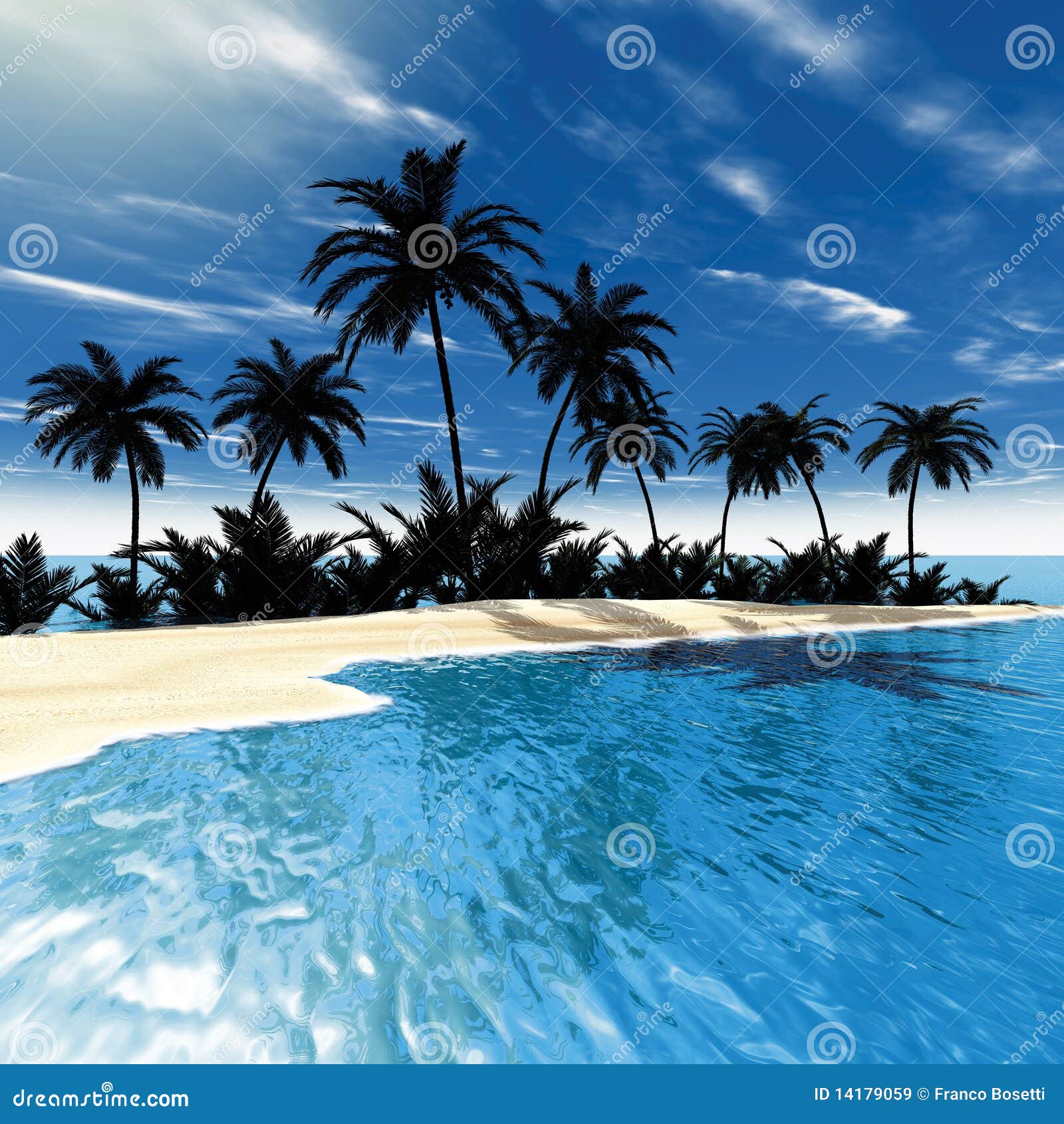 Palme tropicali del mare illustrazione di stock. Illustrazione di festa ...