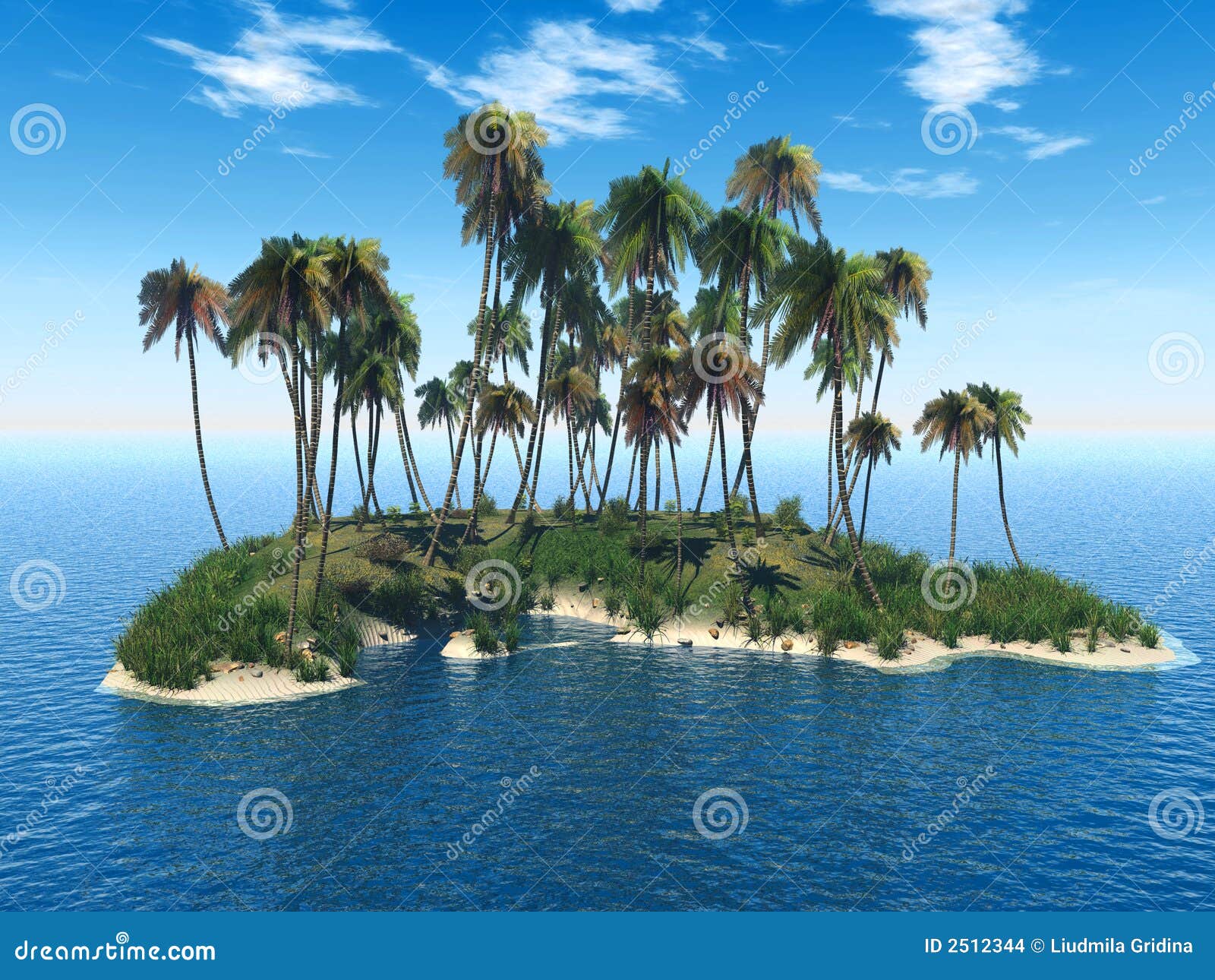 Palmen-Insel stock abbildung. Illustration von schwimmen - 2512344