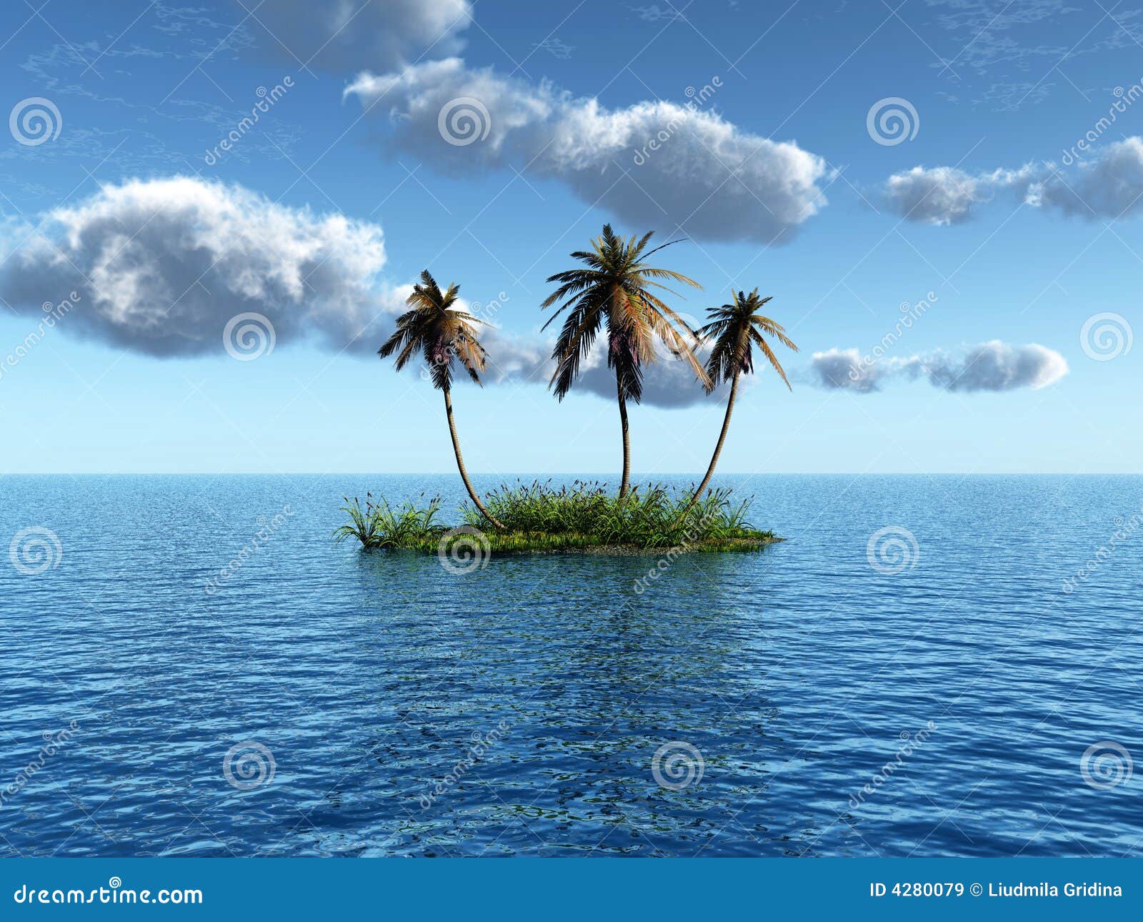 Palmen-Insel stock abbildung. Illustration von betrieb - 4280079