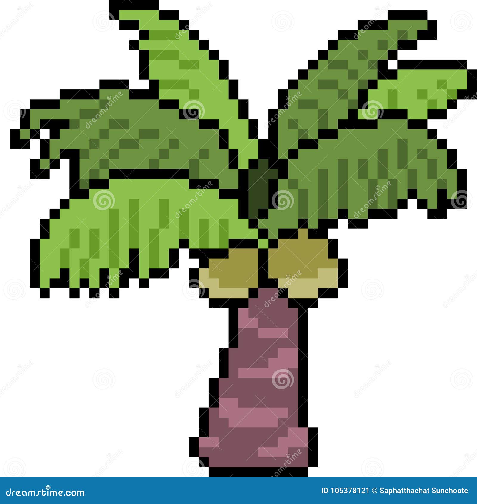 Palmera Del Arte Del Pixel Del Vector Ilustración del Vector ...