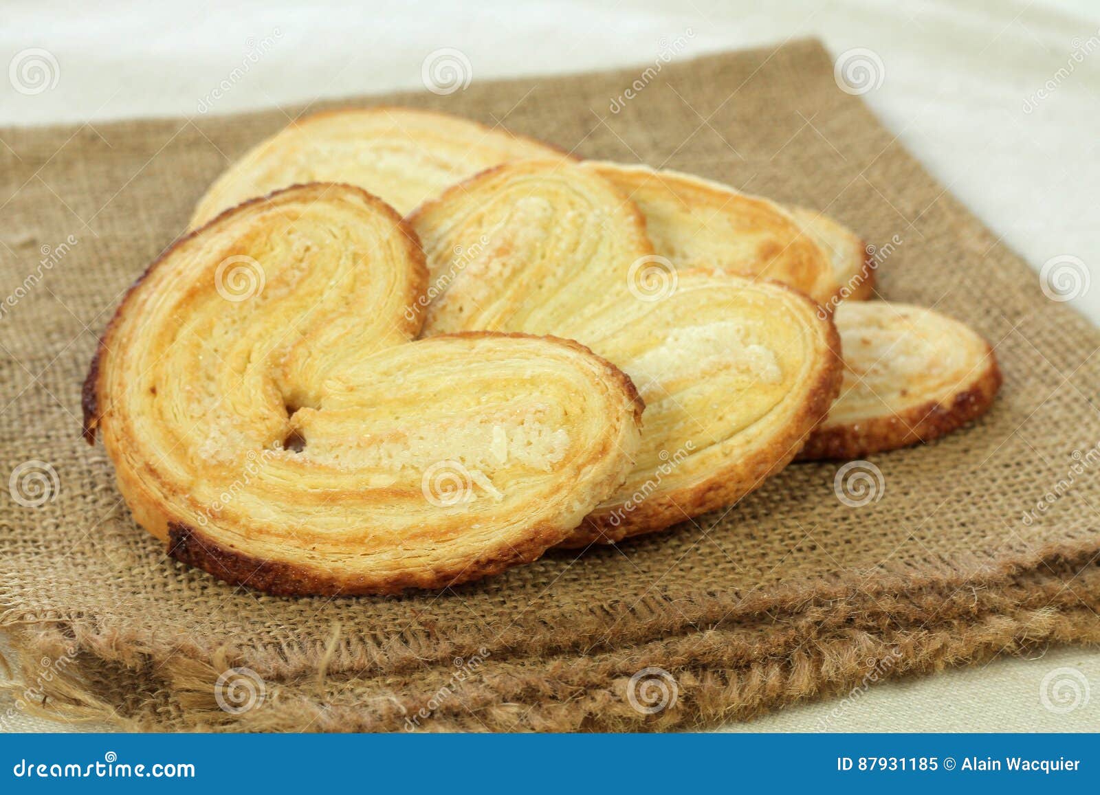 Palmera Palmier Sweet Puff Pastry Stock Image - Image of palmera ...