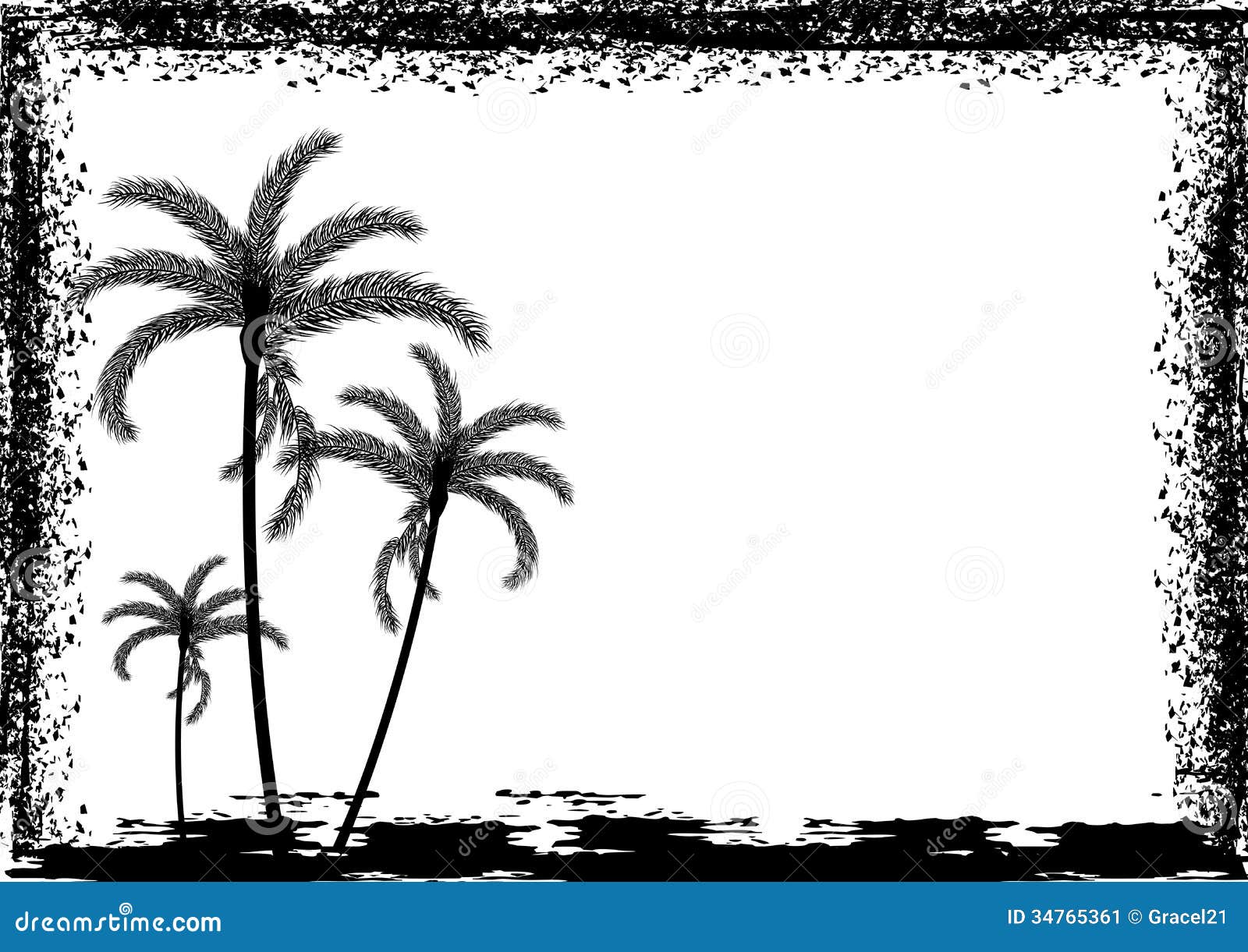 Palmera y marco ilustración del vector. Ilustración de tranquilidad ...
