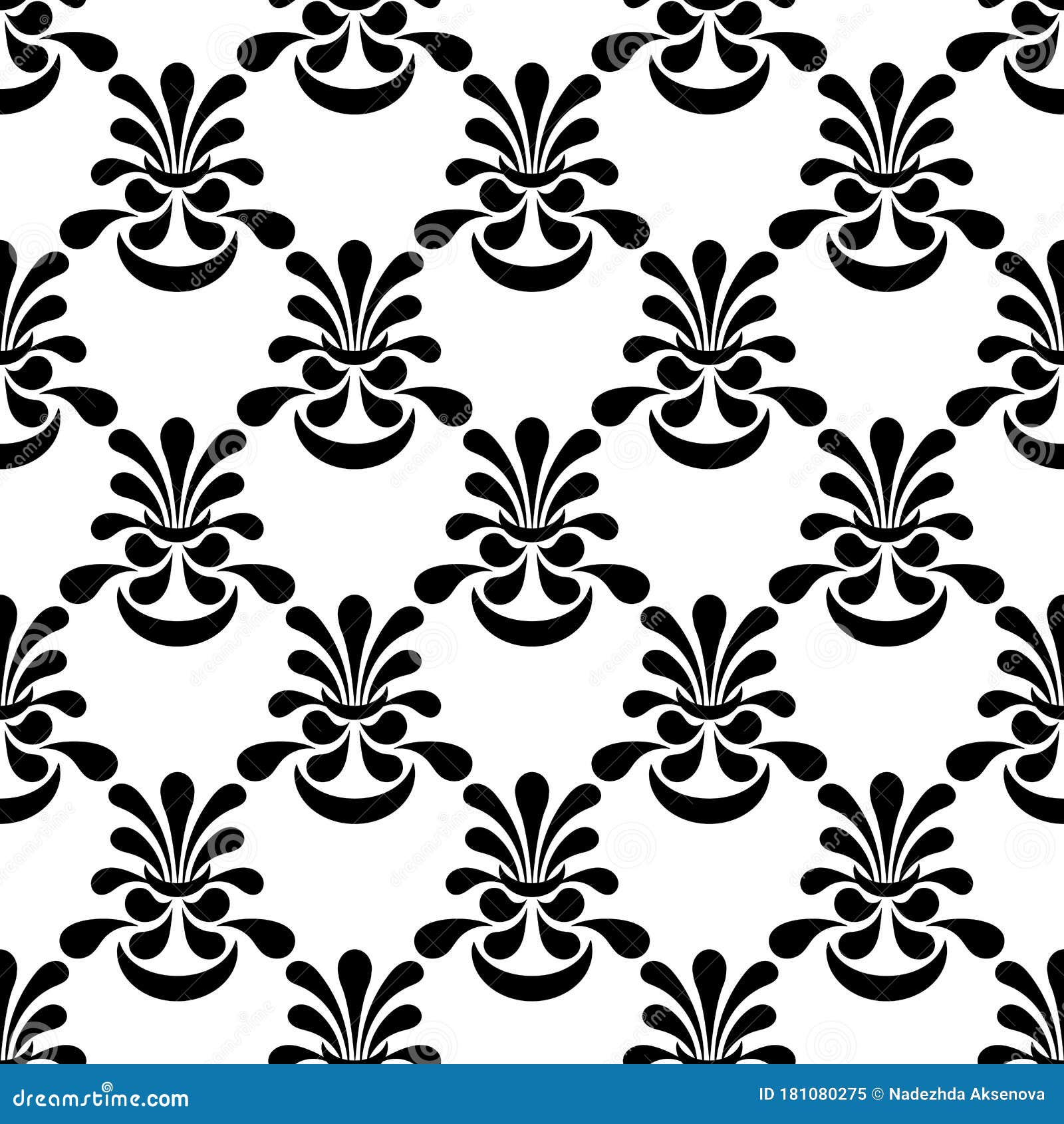 Palmette Seamless Pattern Design. Vintage Vegetable Ornament In The ...