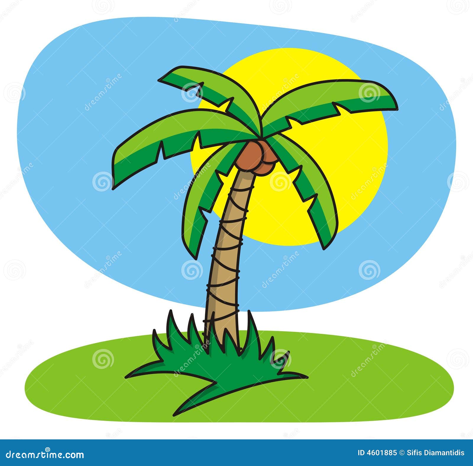 Palmier de dessin animé illustration de vecteur. Illustration du dessin ...