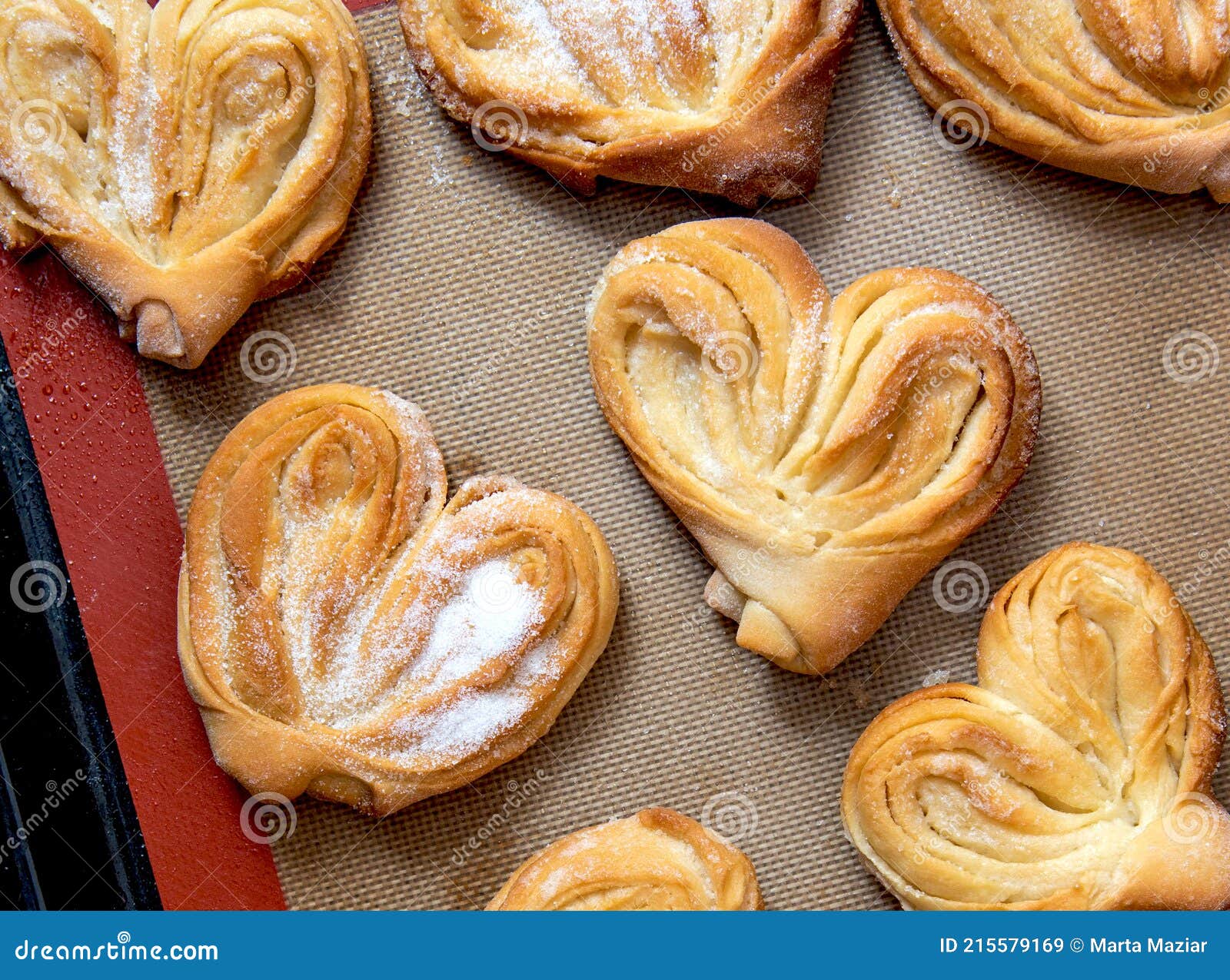 Palmier, Elephant Ear Cookies on the Baking Sheet Stock Image - Image ...
