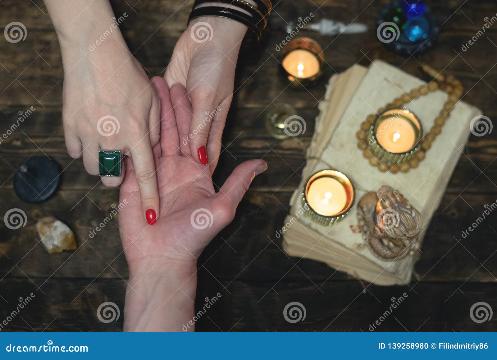 Palmist. stock photo. Image of mystic, fortune, candle - 139258980