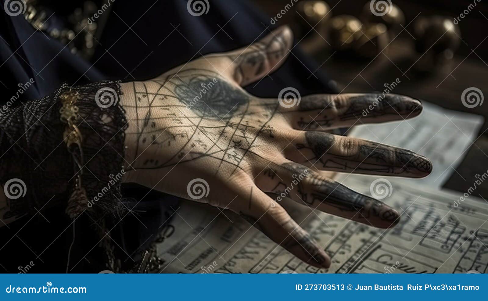 Palmistry Fortune Teller. Ai Generative. Stock Illustration ...