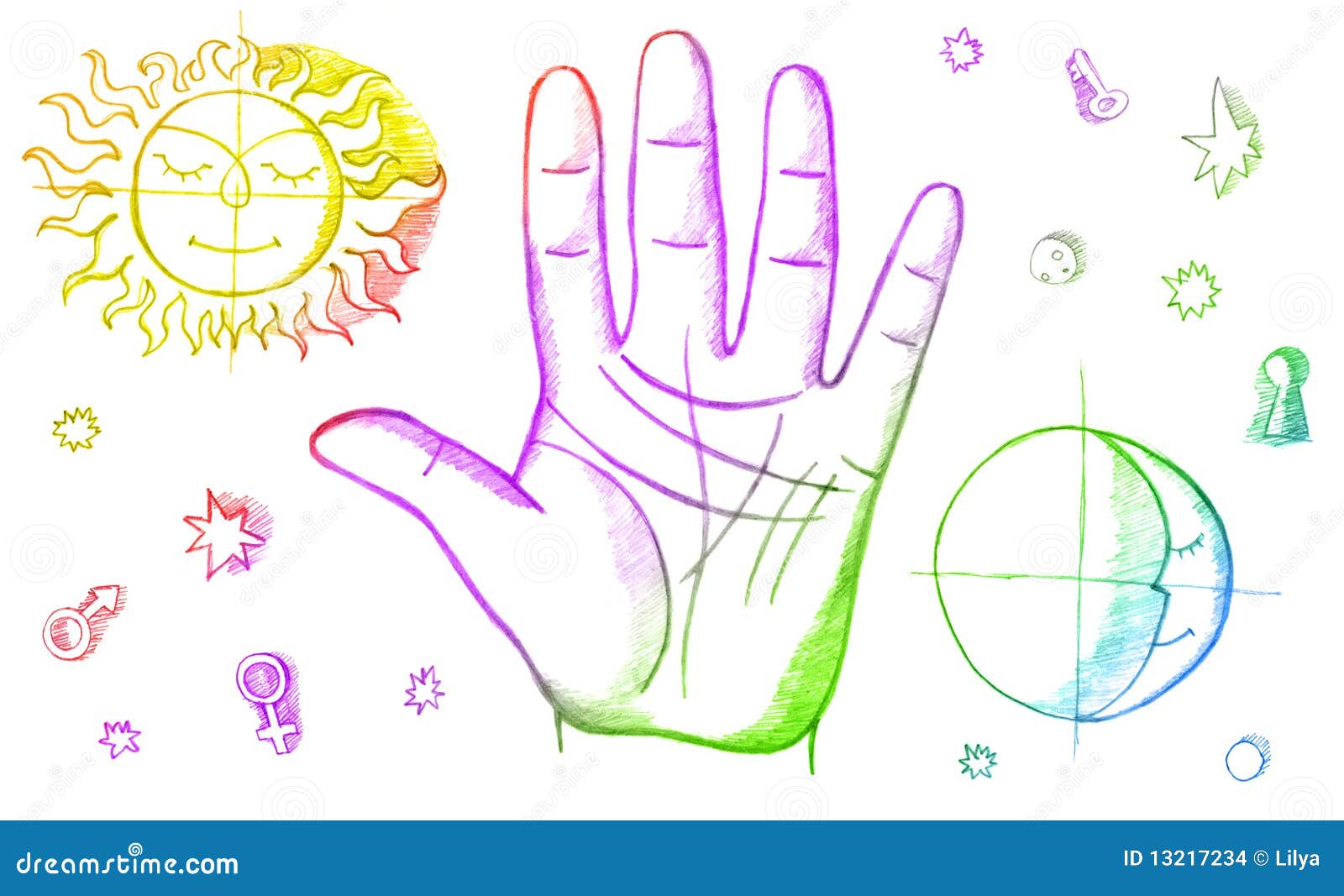 Fortune Telling Symbols With Orb And Potion In Glass Jar Vector Set ...