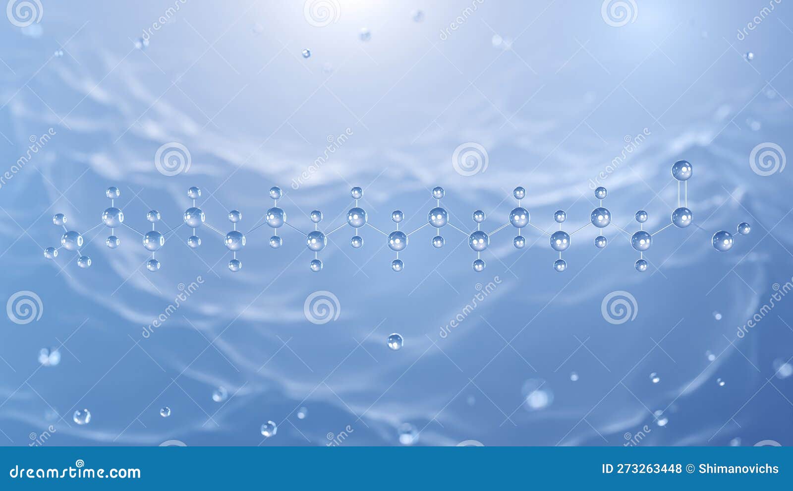 Palmitic Acid, Molecular Structure, 3d Model Molecule, Hexadecanoic ...