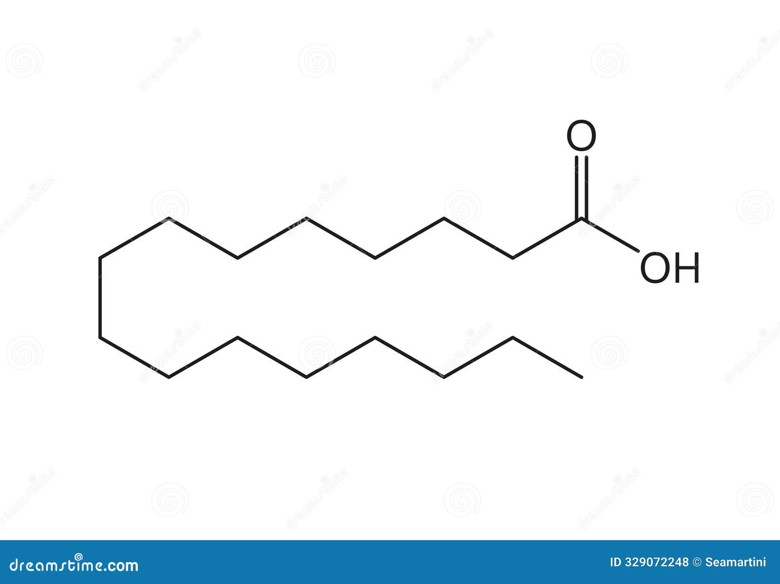Palmitic Acid Molecule Formula, Chemical Structure Stock Illustration ...