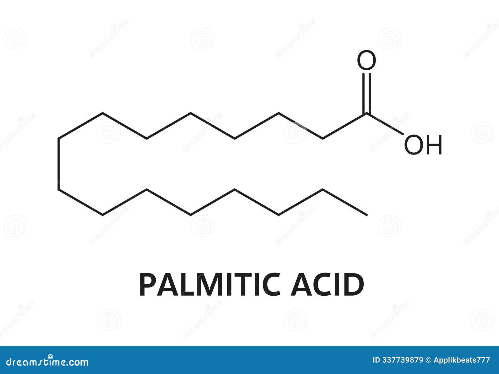 Palmitic Acid Molecule Formula, Chemical Structure Stock Illustration ...
