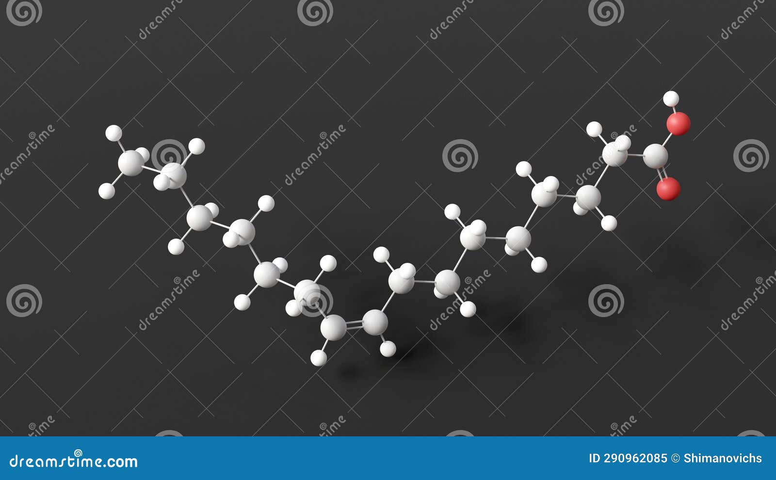 Palmitoleic Acid Molecular Structure 3d, Flat Model, Omega-7 ...