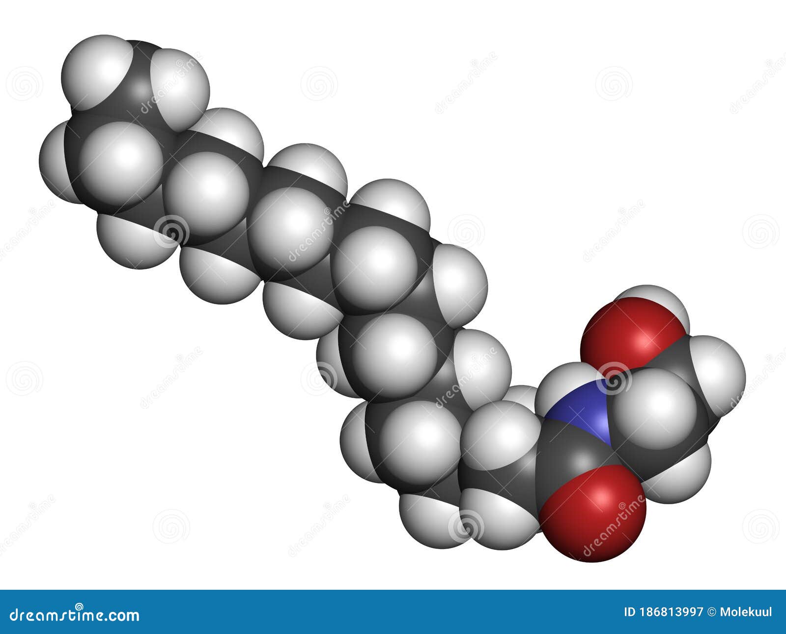 Palmitoylethanolamide PEA Drug Molecule. 3D Rendering Stock ...