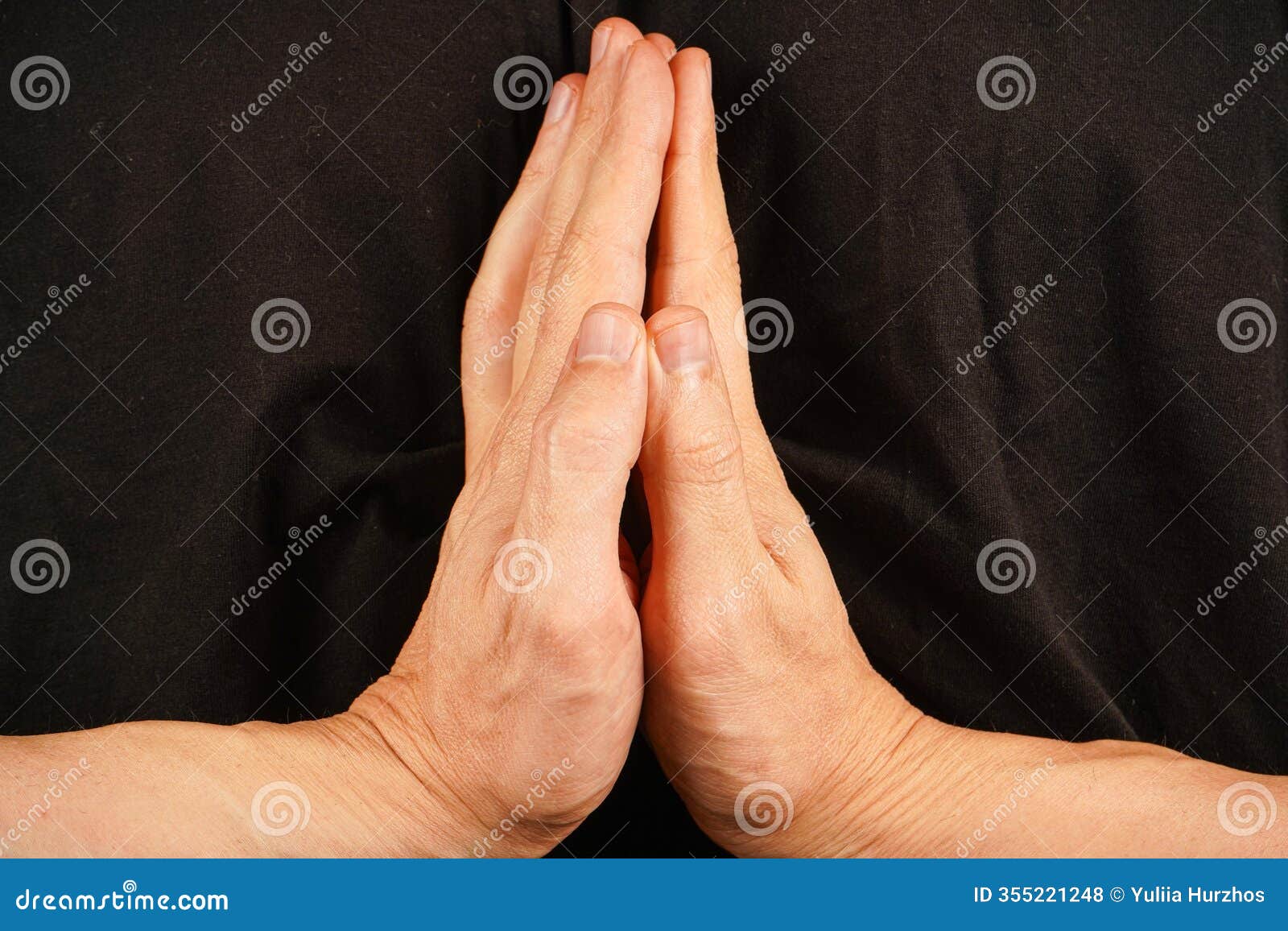 Palms Folded Together. Hands in a Gesture of Supplication. a Gesture ...