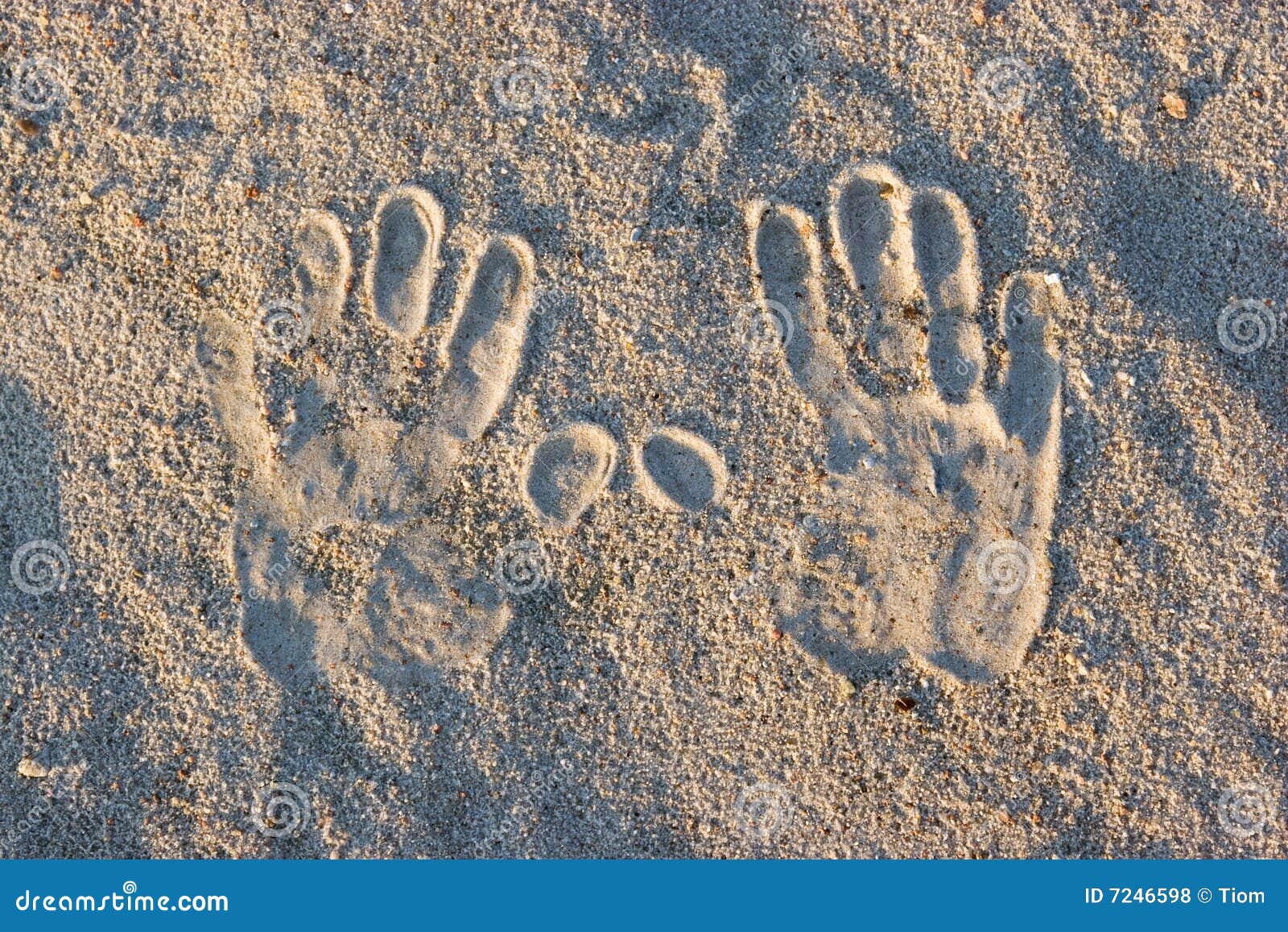 Palms imprint on sand stock photo. Image of person, travel - 7246598