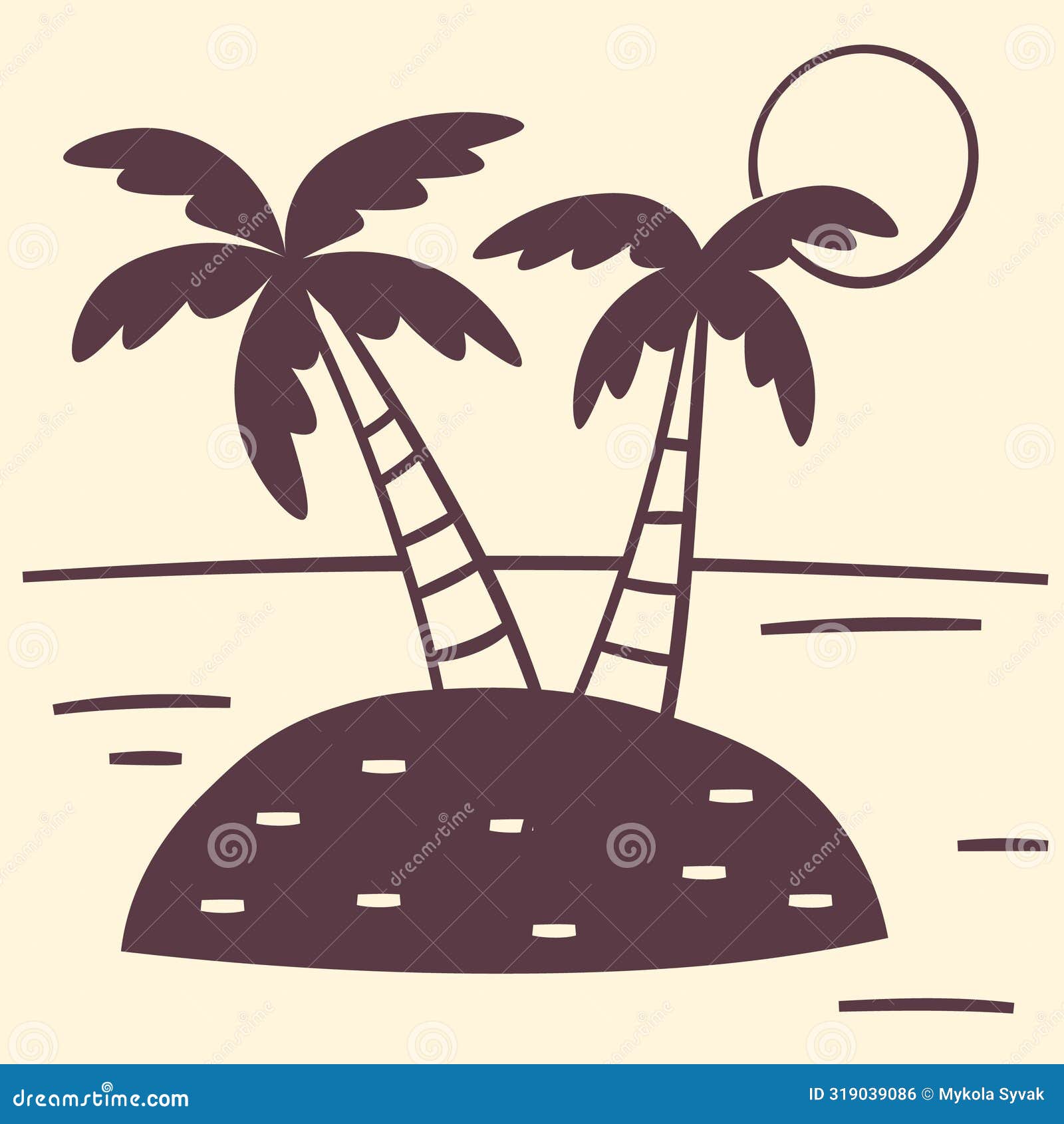 Palms Island Square Badge stock vector. Illustration of tropical ...