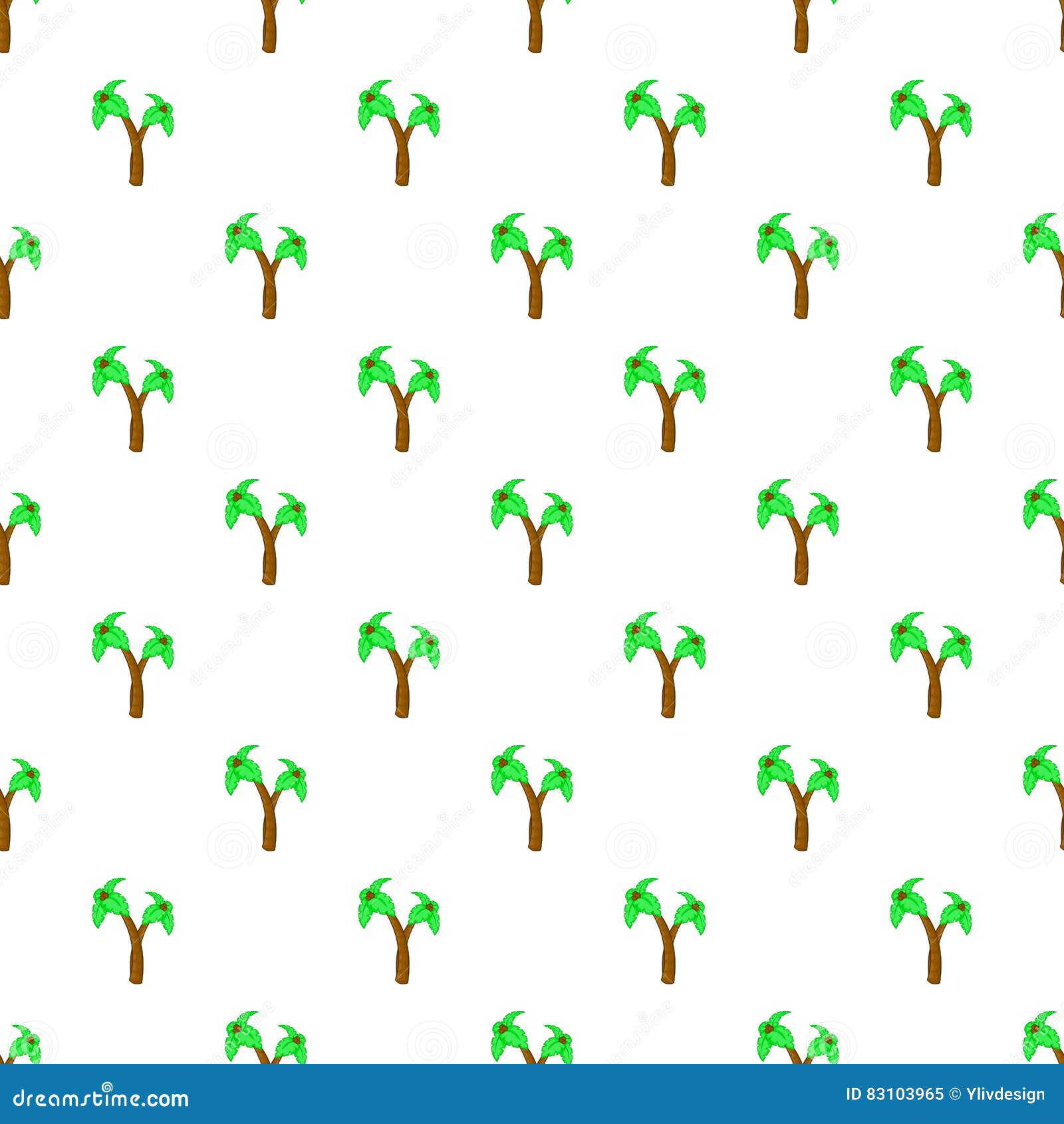 Palms Pattern, Cartoon Style Stock Vector - Illustration of natural ...