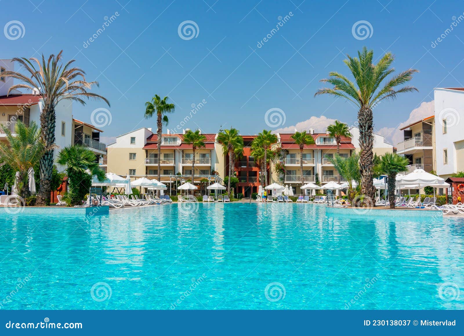 Palms and Swimming Pool in a Hotel in South Turkey Editorial ...