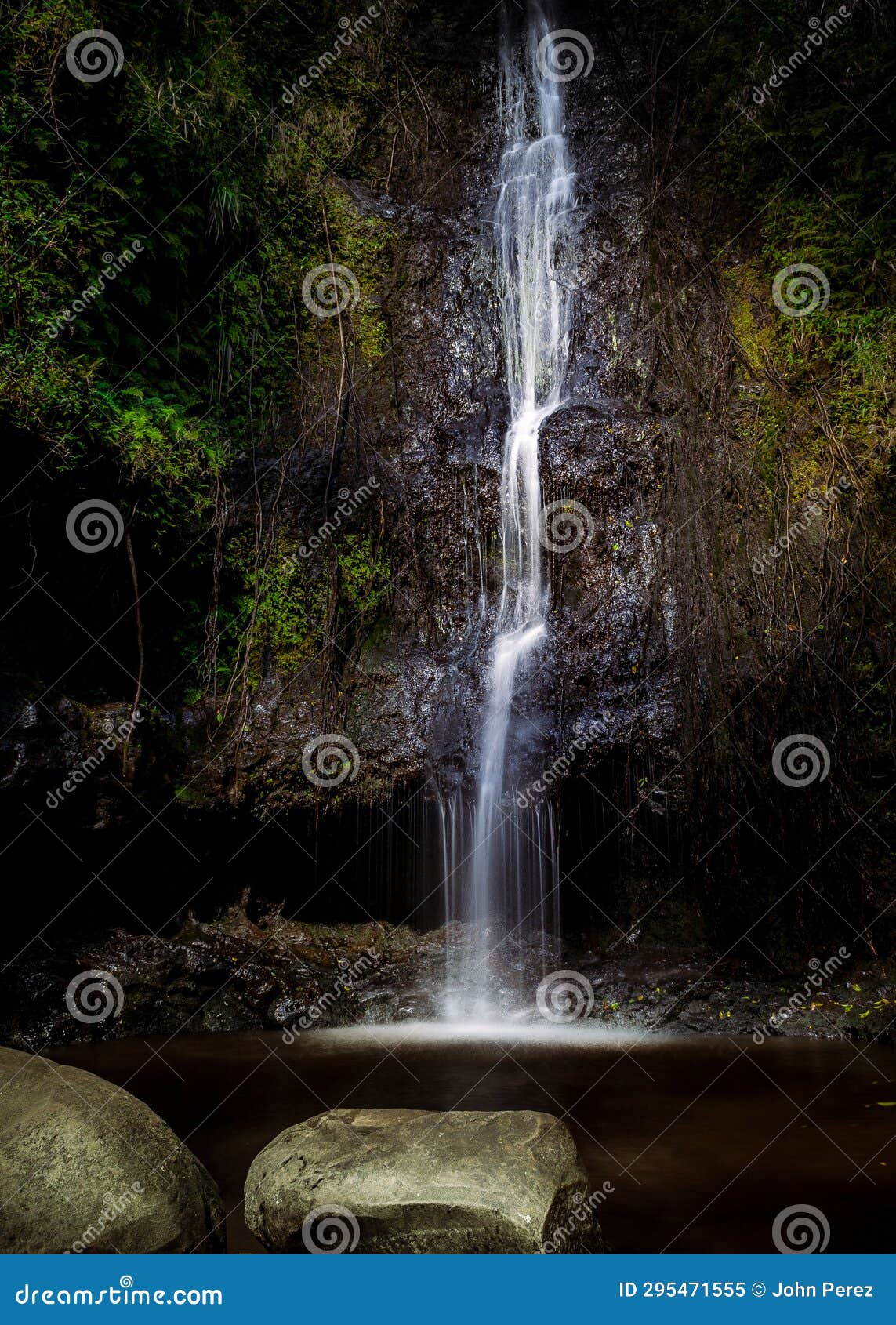 Palolo Valley Waterfalls stock image. Image of jungle - 295471555