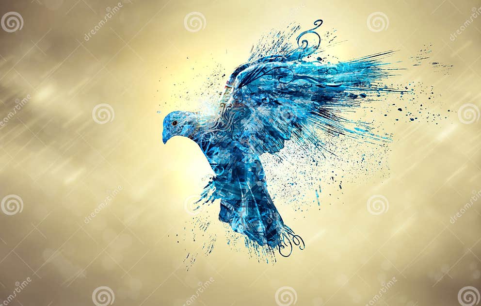 Paloma azul stock de ilustración. Ilustración de pintura - 65527047