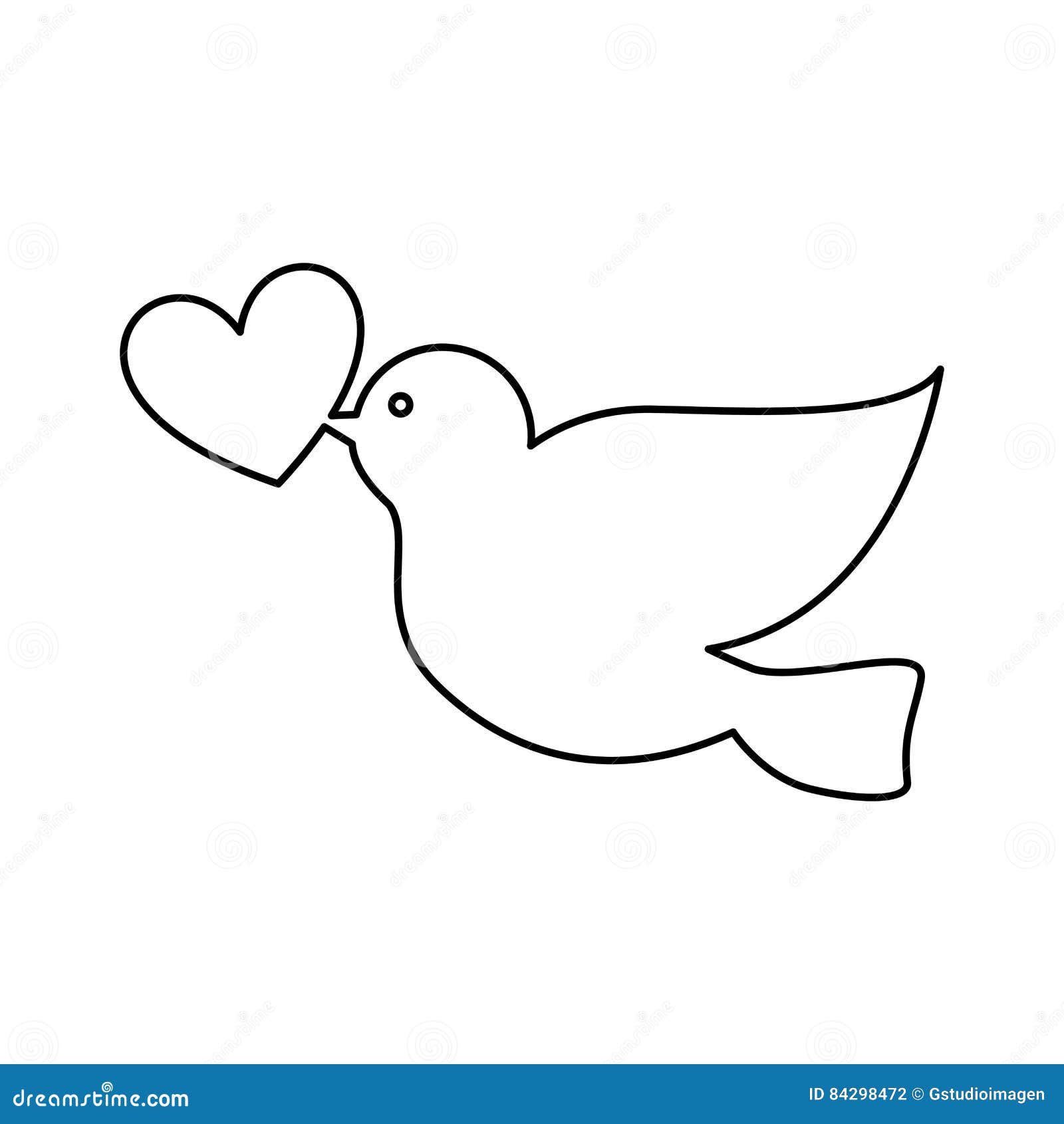 Paloma Con El Icono Del Corazón Stock de ilustración - Ilustración de ...