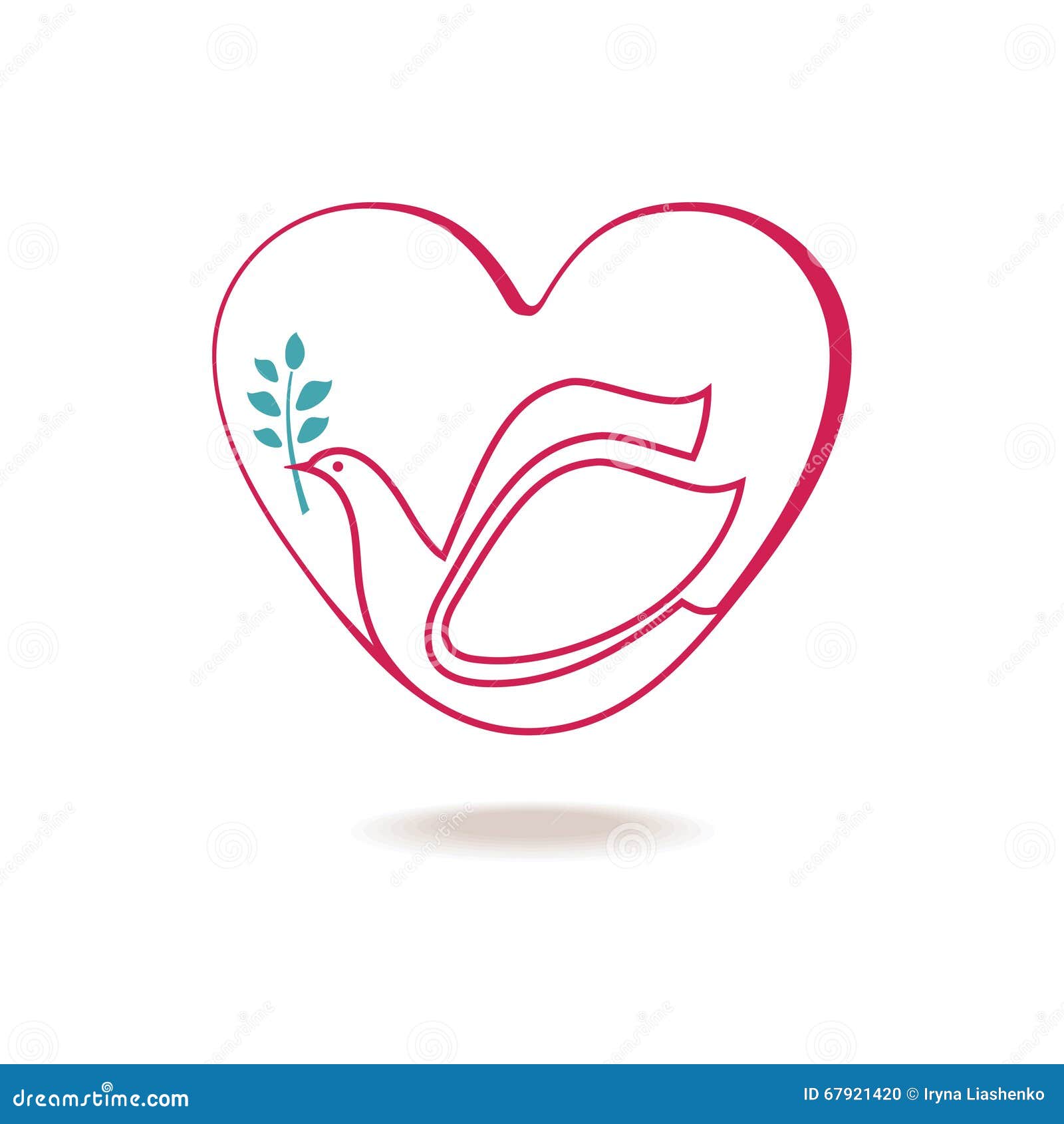 Paloma En Forma Del Corazón Stock de ilustración - Ilustración de ...