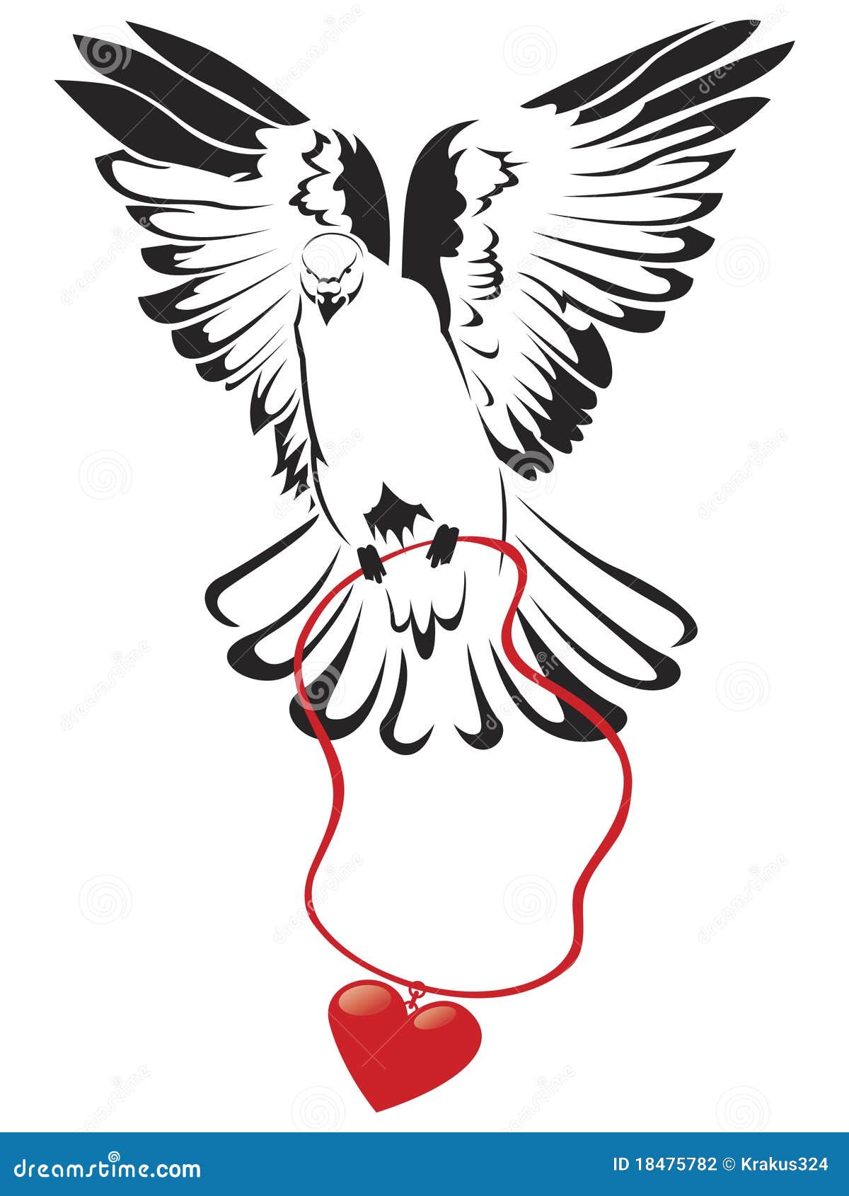 Paloma y corazón stock de ilustración. Ilustración de correo - 18475782