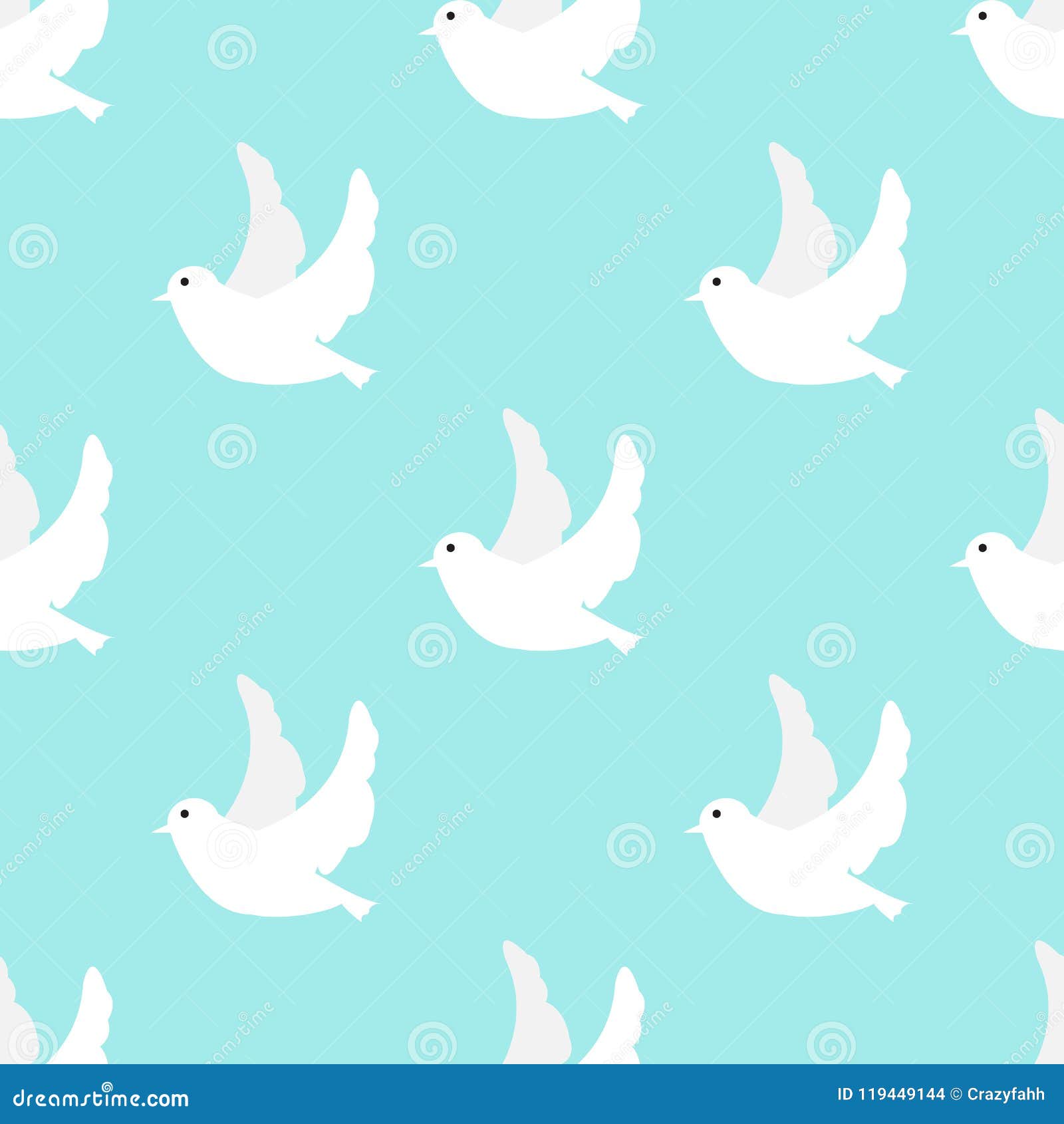 Palomas Blancas En Fondo Azul Stock de ilustración - Ilustración de ...