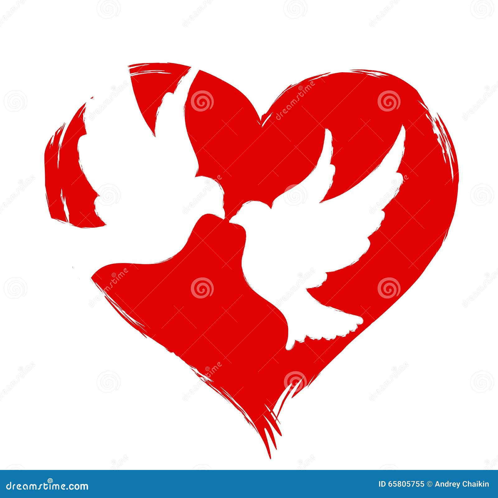 Palomas con el corazón ilustración del vector. Ilustración de valentina ...