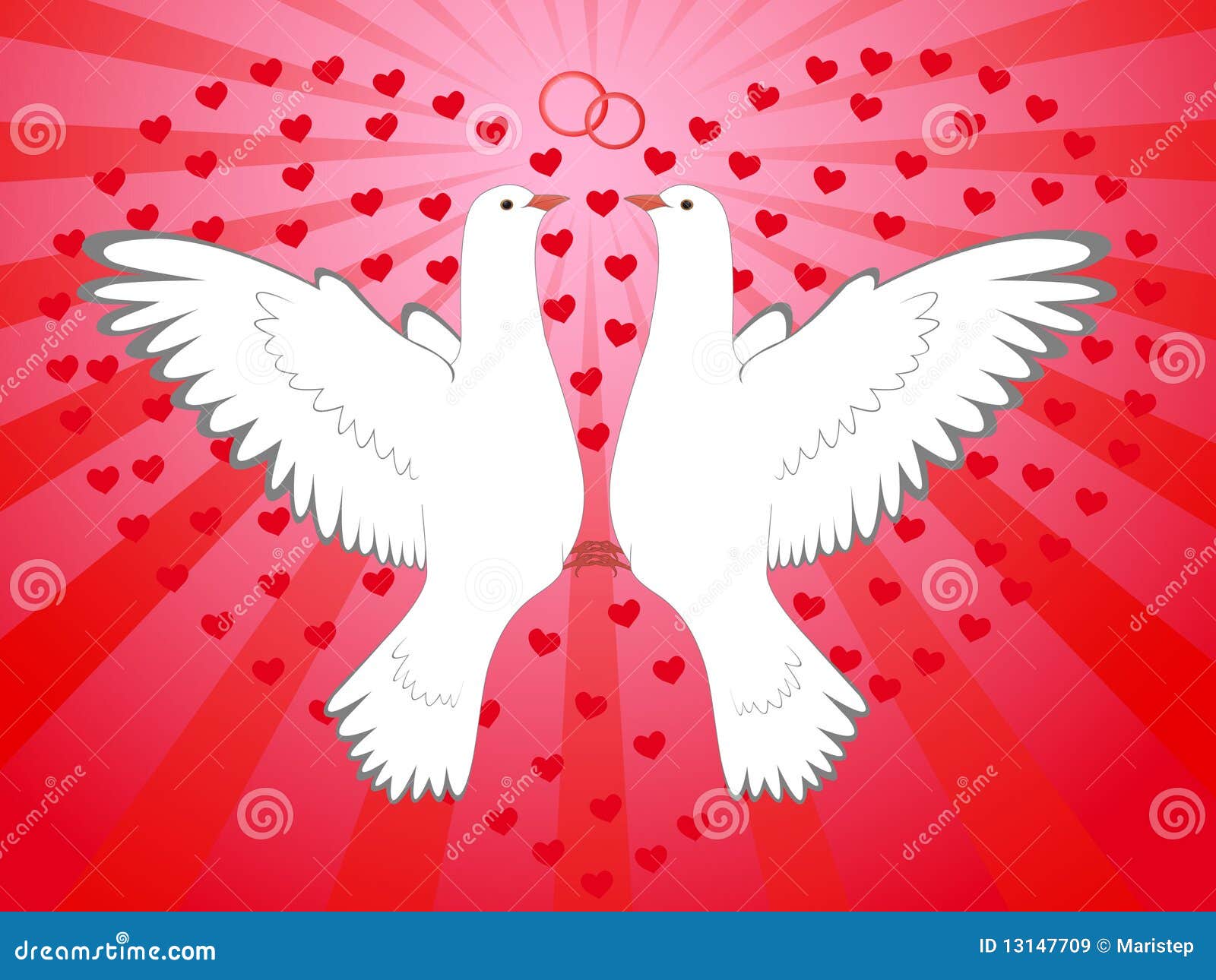 Palomas, corazón ilustración del vector. Ilustración de contrato - 13147709