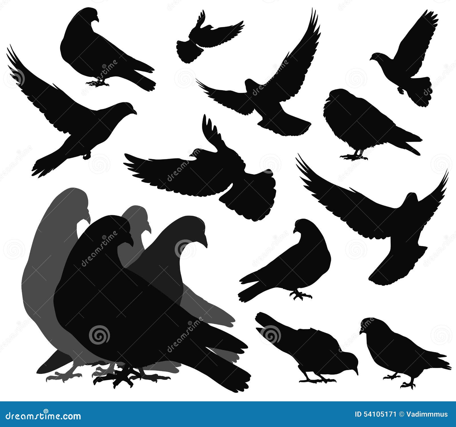 Palomas del vector ilustración del vector. Ilustración de dios - 54105171
