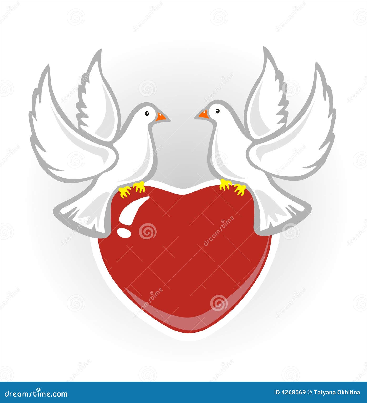 Palomas y corazón ilustración del vector. Ilustración de limpieza - 4268569