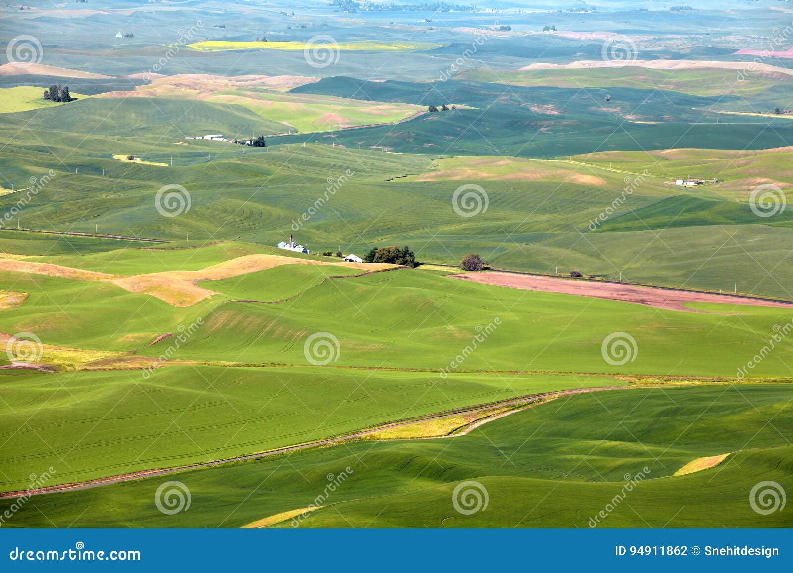 Palouse Landscape from Steptoe Butte Stock Photo - Image of farmland ...