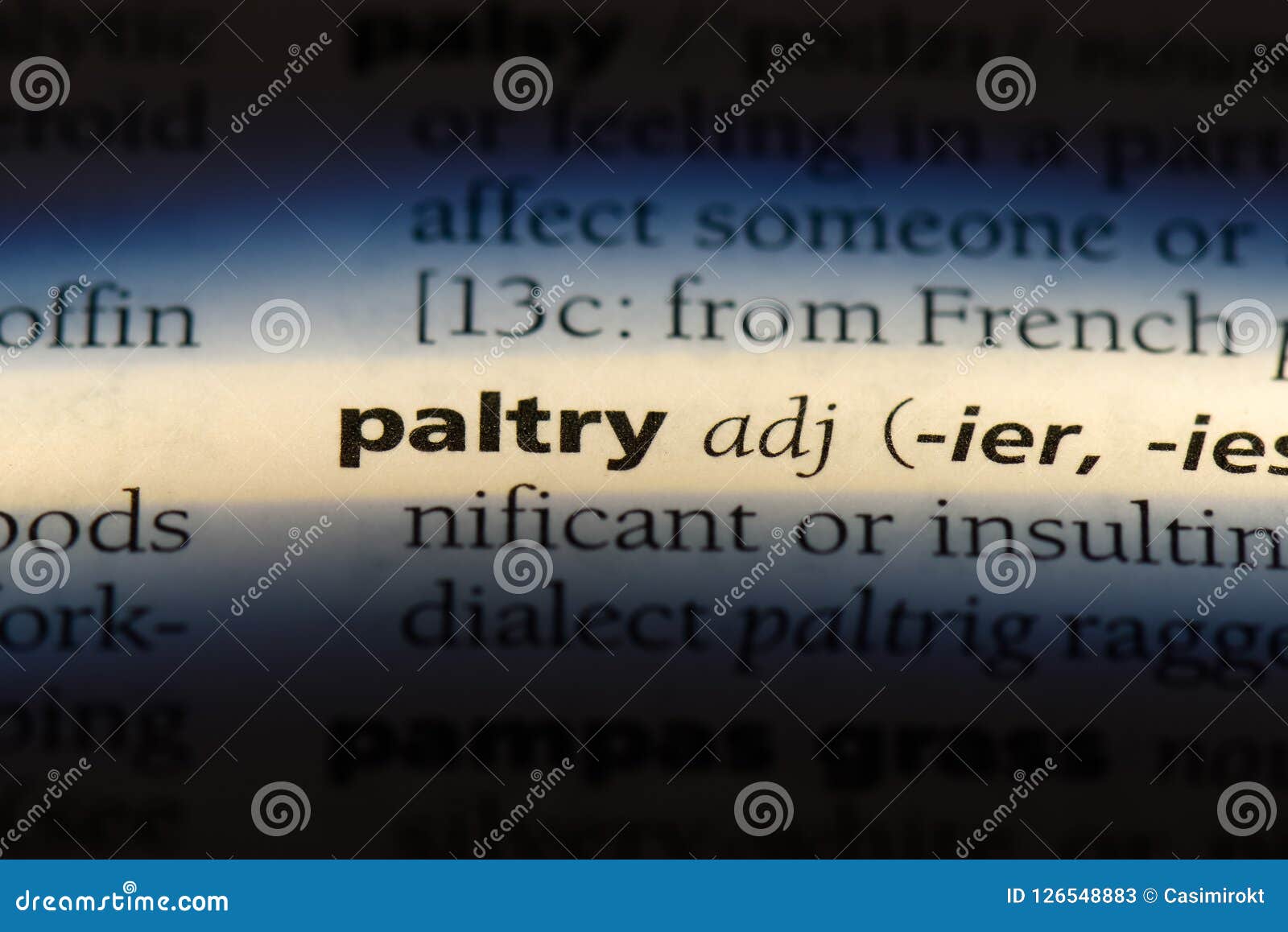Paltry stock image. Image of idea, closeup, dictionary - 126548883