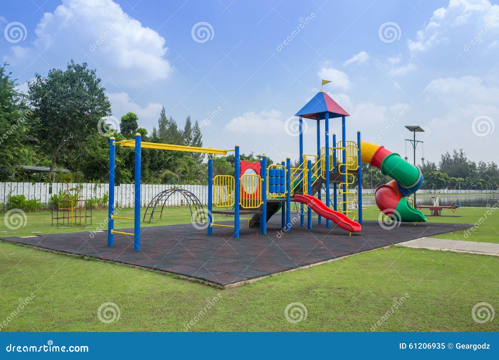 Palyground in the Public Park Stock Image - Image of colorful ...