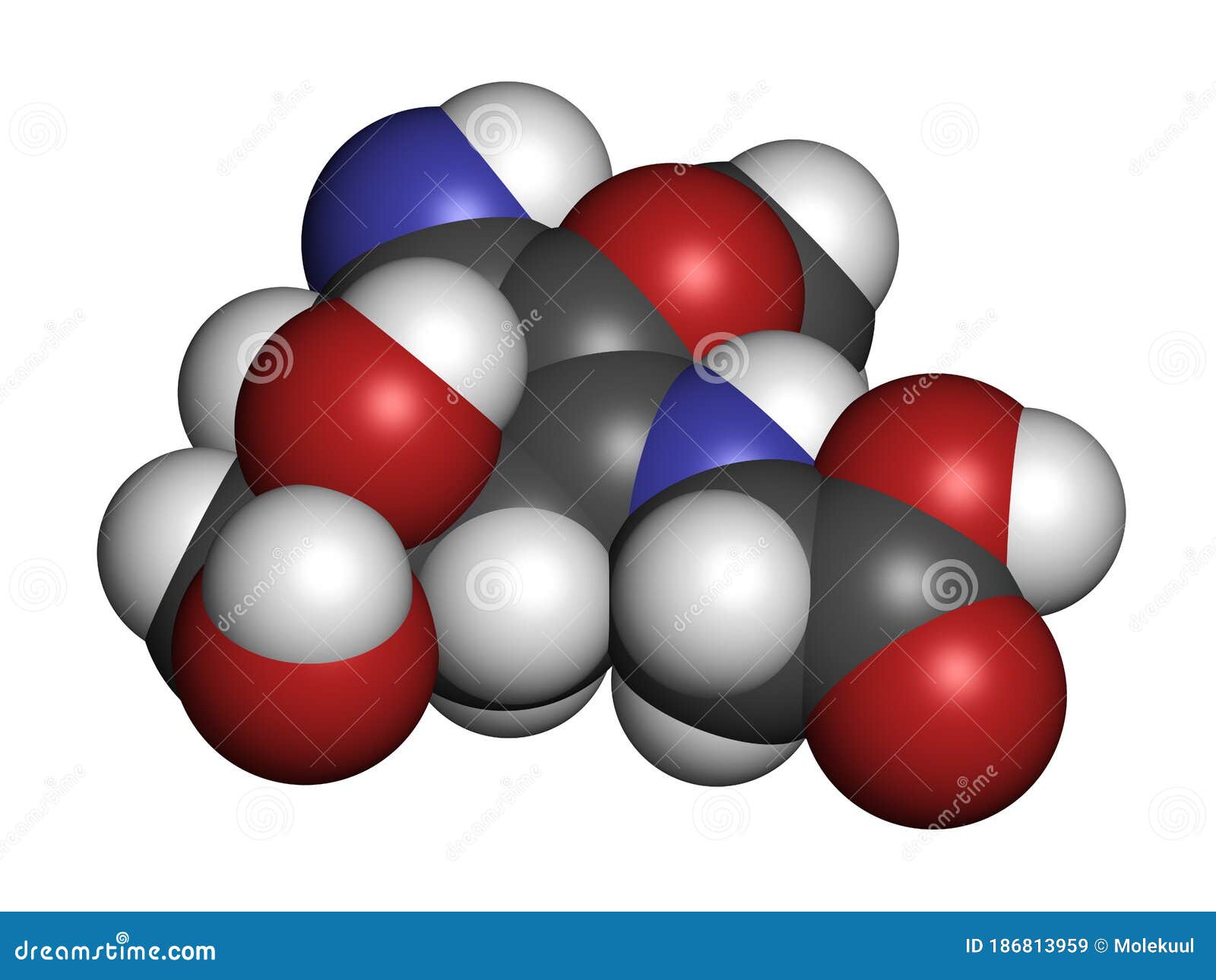 Palythine Sunscreen Molecule. 3D Rendering. Atoms are Represented As ...