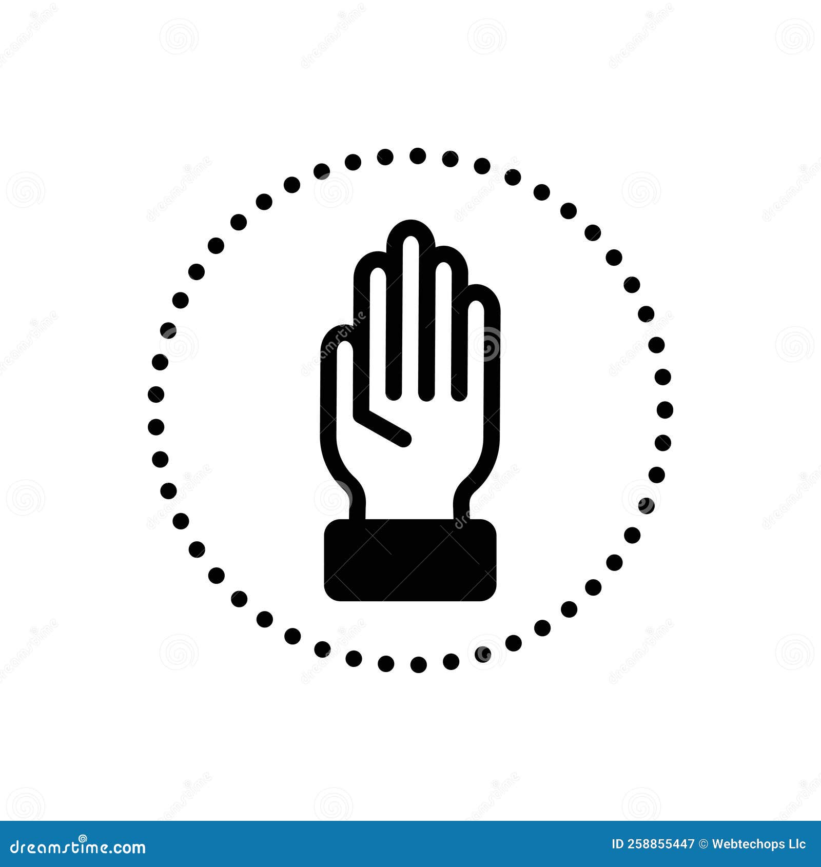 Black Solid Icon for Pam, Hand and Stop Stock Vector - Illustration of ...