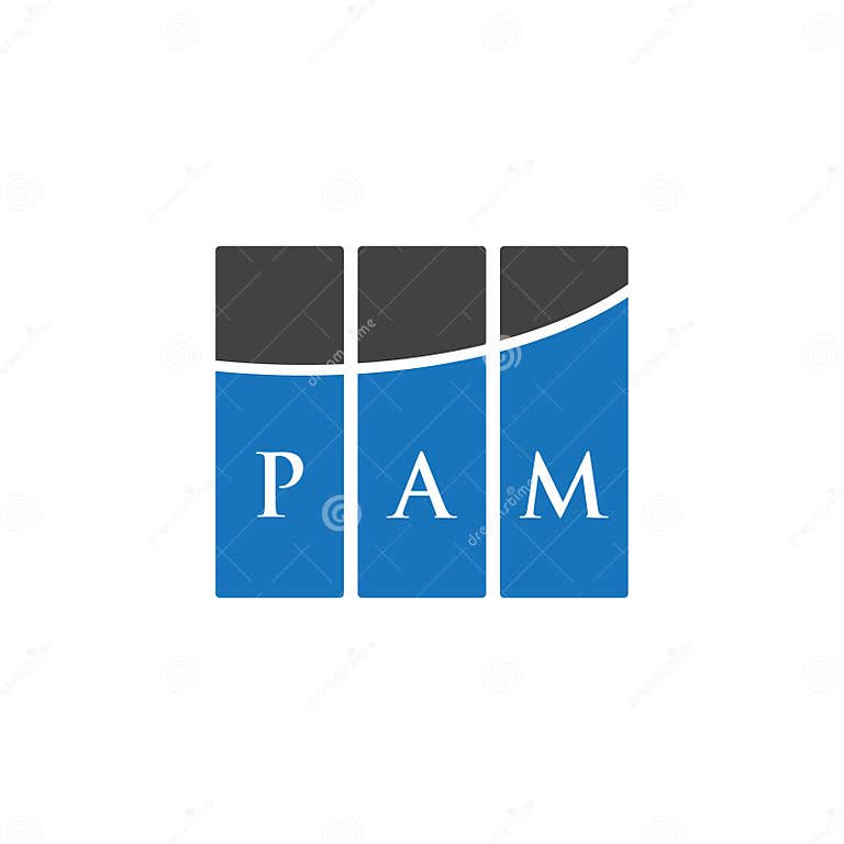 PAM Letter Logo Design on WHITE Background. PAM Creative Initials ...