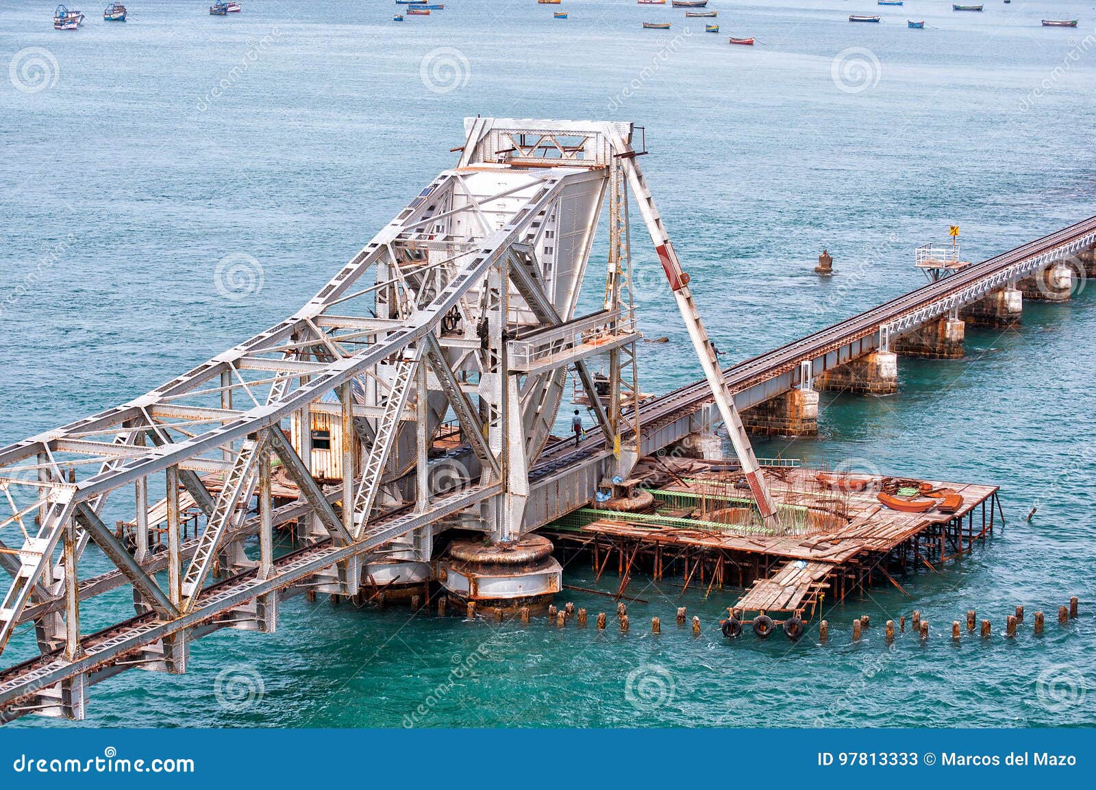 Pamban Bridge Structure in Rameswaram, India Stock Image - Image of ...