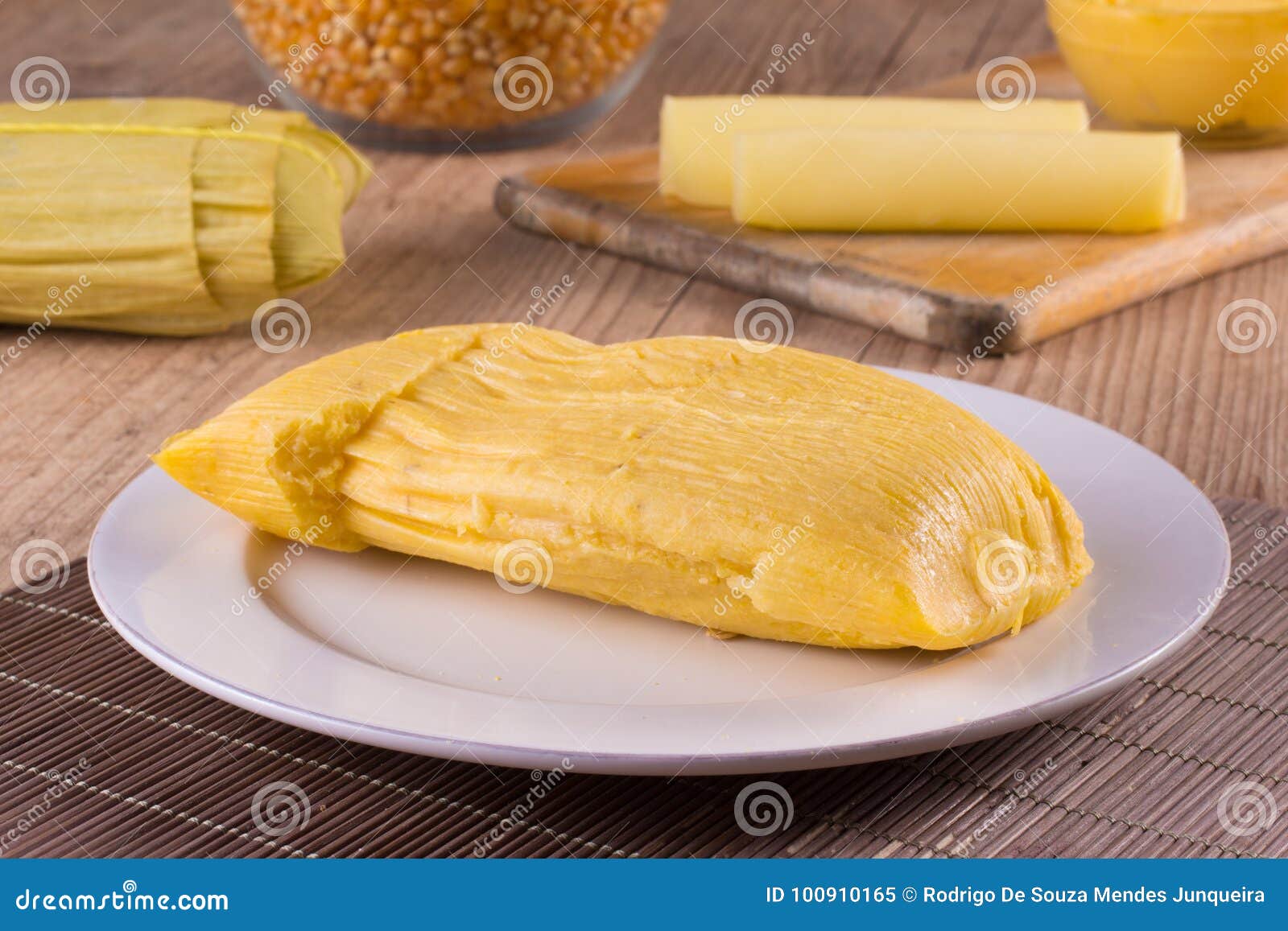 Pamonha, Brazilian Sweet Corn With Cheese Filling. Pamonha Typical Of ...