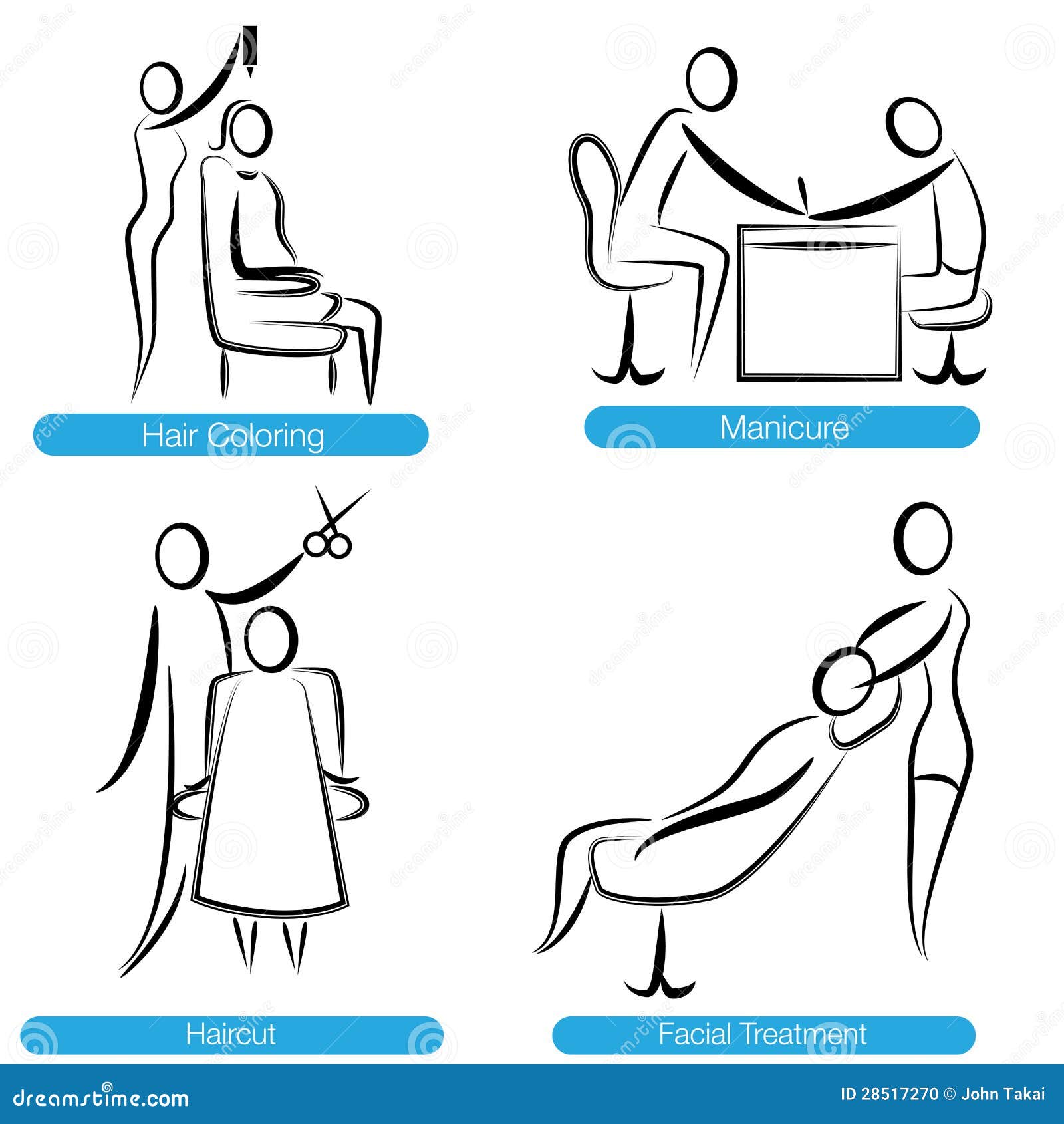 Pampered People Set stock vector. Illustration of hair - 28517270