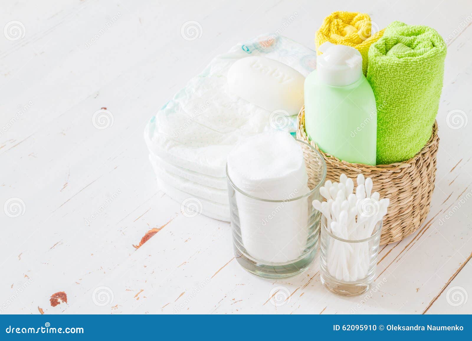 Pampering Accessorie on White Wood Background Stock Photo - Image of ...