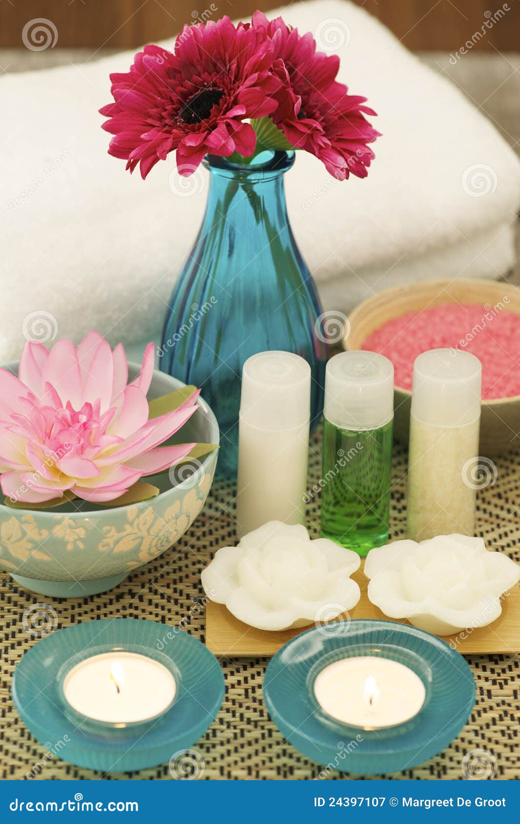 Pampering spa products stock image. Image of bottle, beauty - 24397107